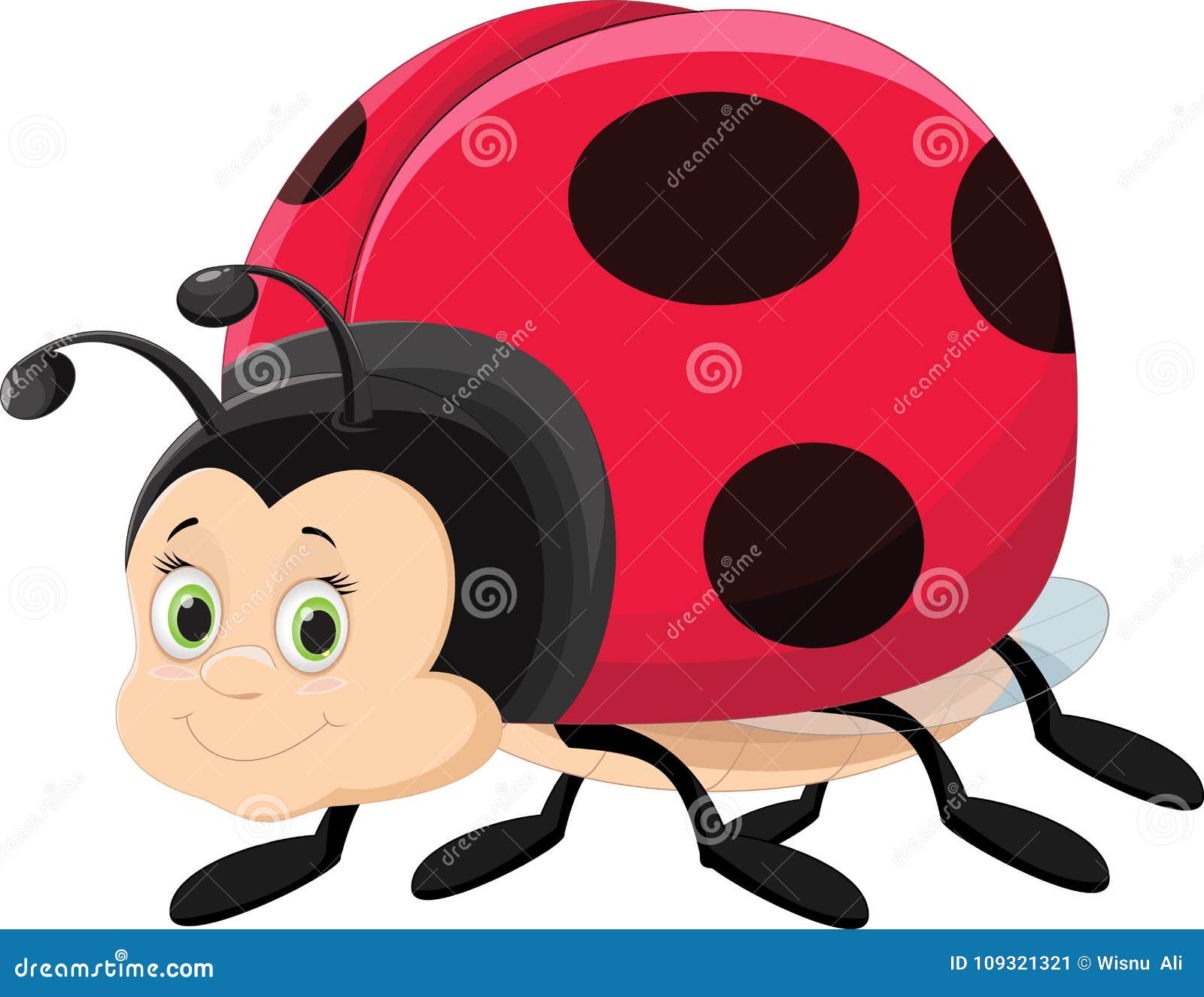 Ladybug Cartoon Character Wearing Makeup Vector Illustration ...