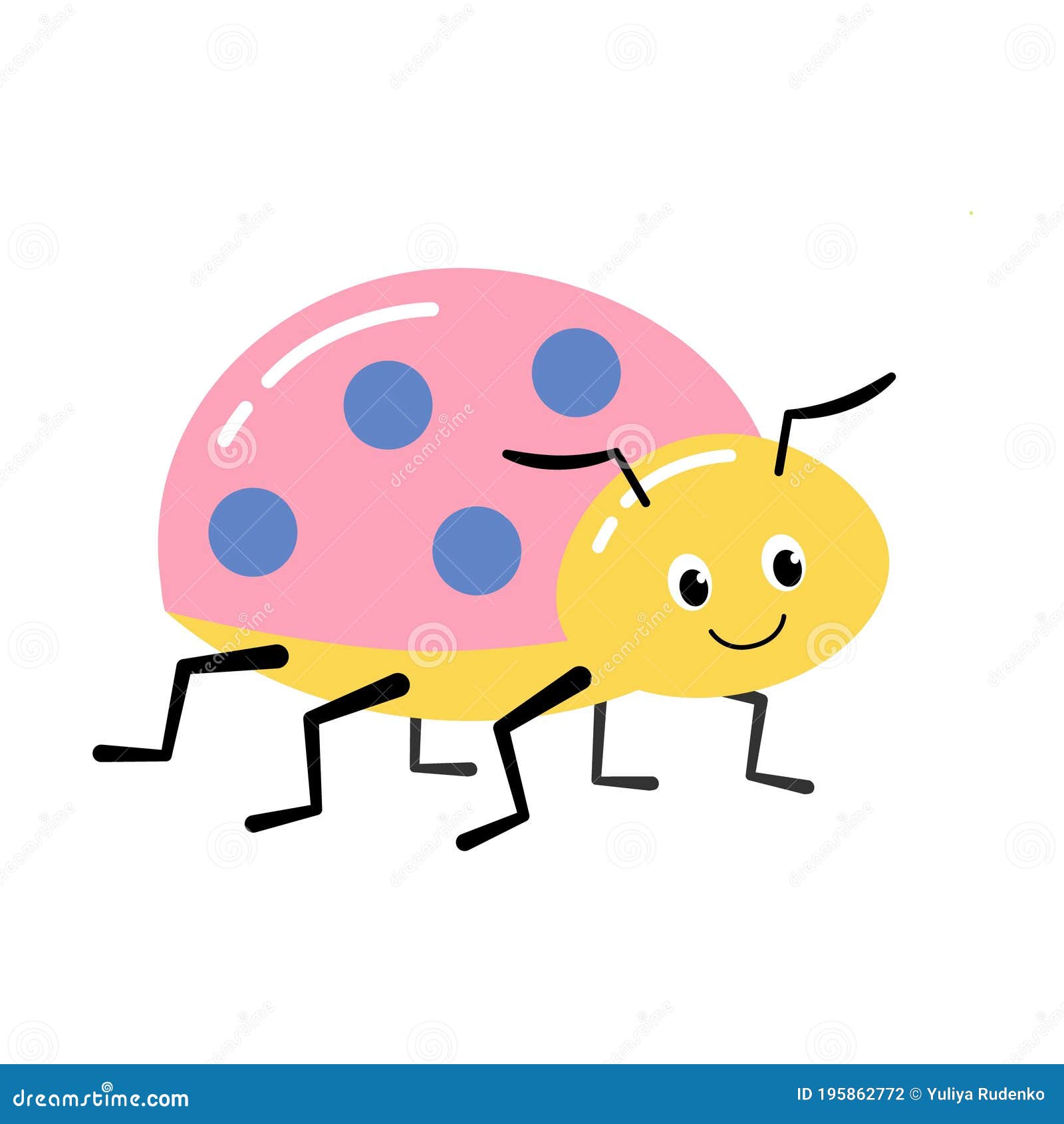 Illustration of Cute Ladybug on a White Background Stock Vector ...