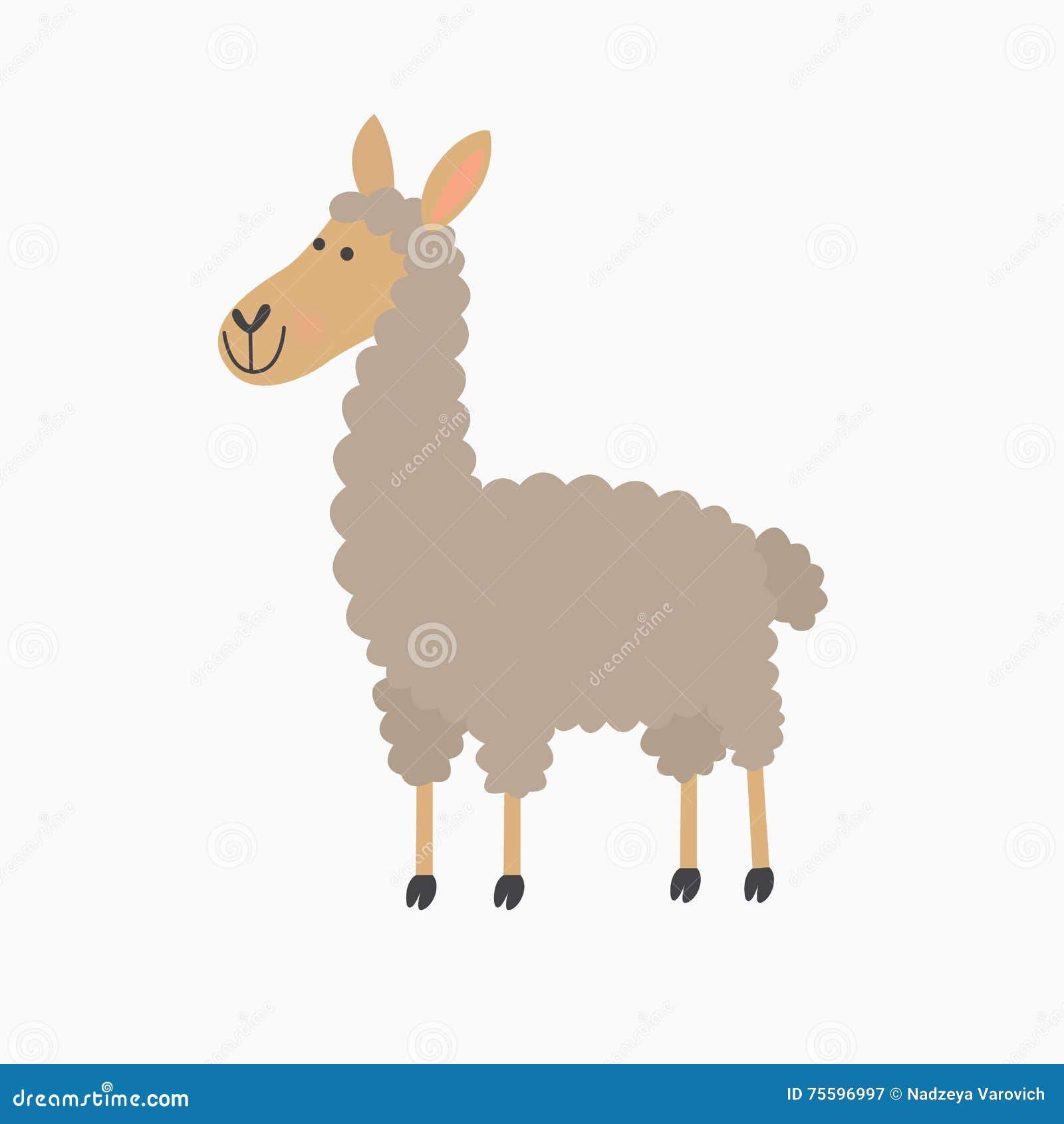 Illustration of cute lama stock vector. Illustration of cartoon - 75596997