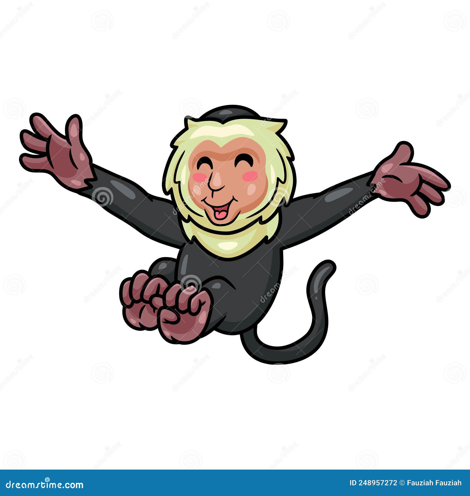 Cute Little Capuchin Monkey Cartoon Stock Vector - Illustration of ...