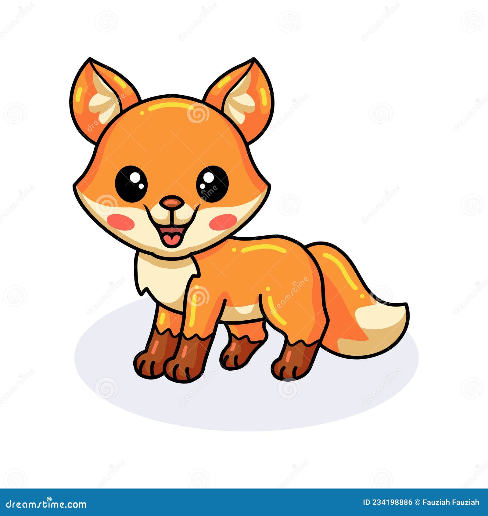 Cute Little Fox Cartoon Posing Stock Vector - Illustration of icon ...
