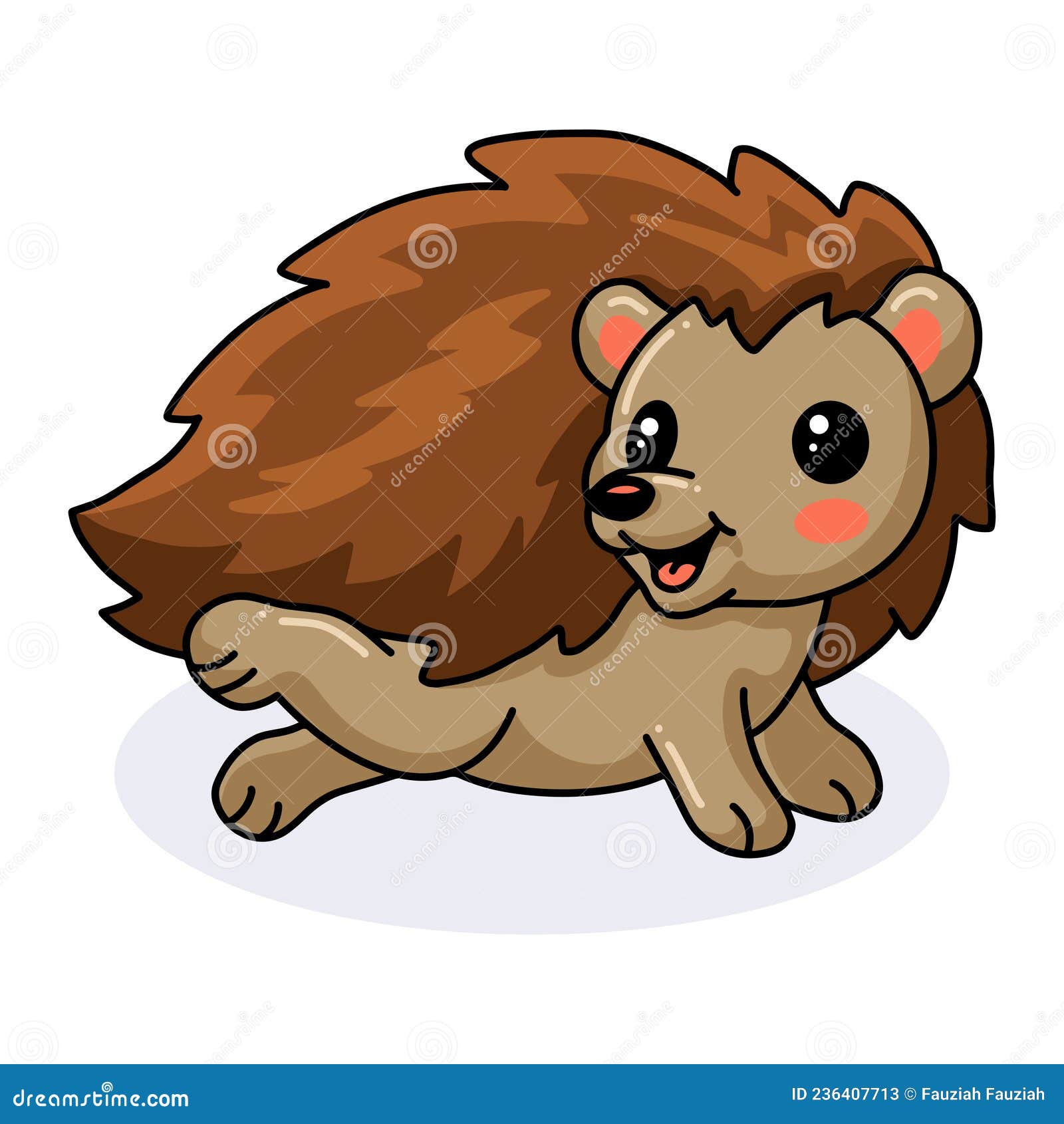 Cute Little Hedgehog Cartoon Posing Stock Vector - Illustration of ...