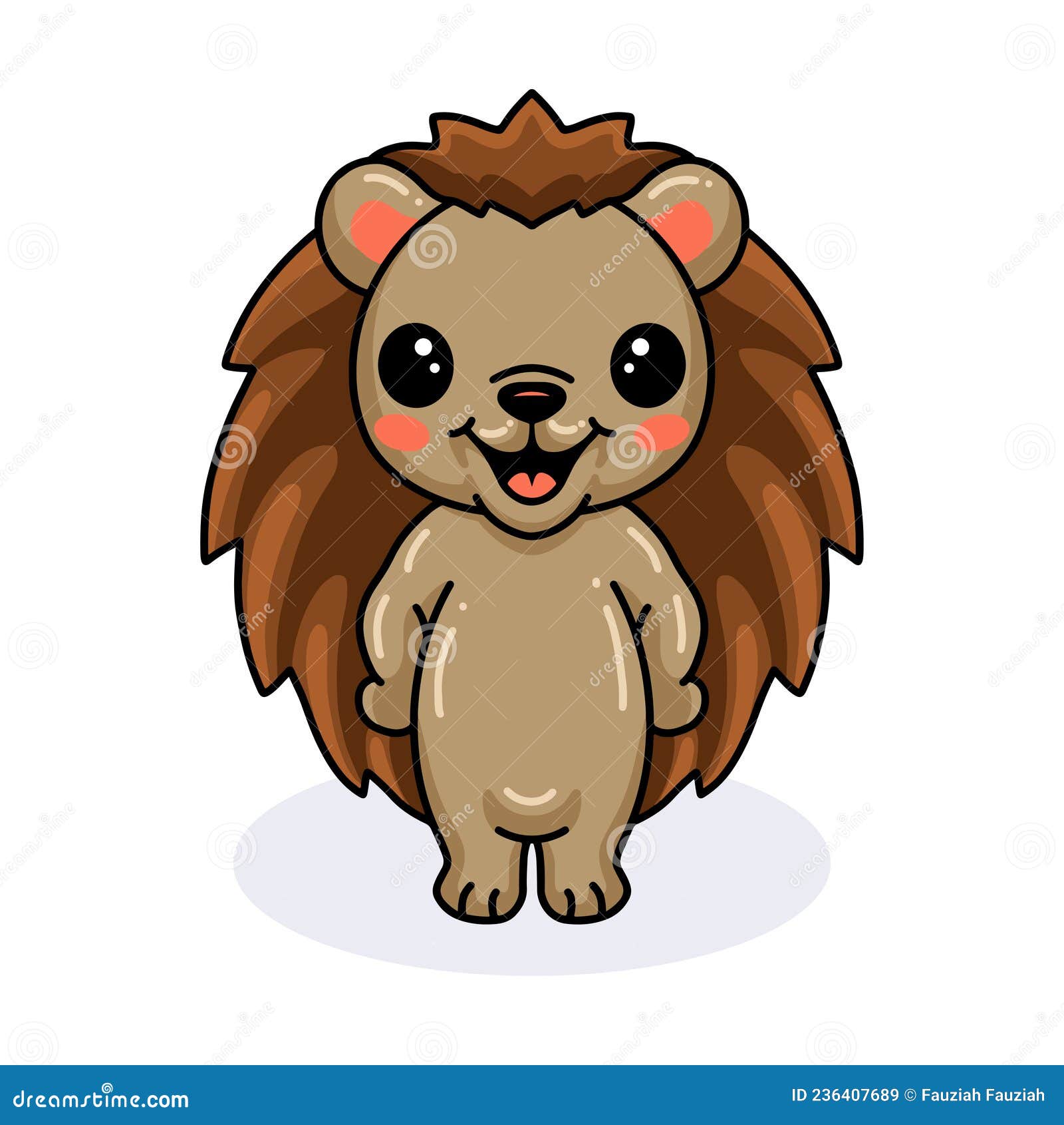 Cute Little Hedgehog Cartoon Standing Stock Vector - Illustration of ...