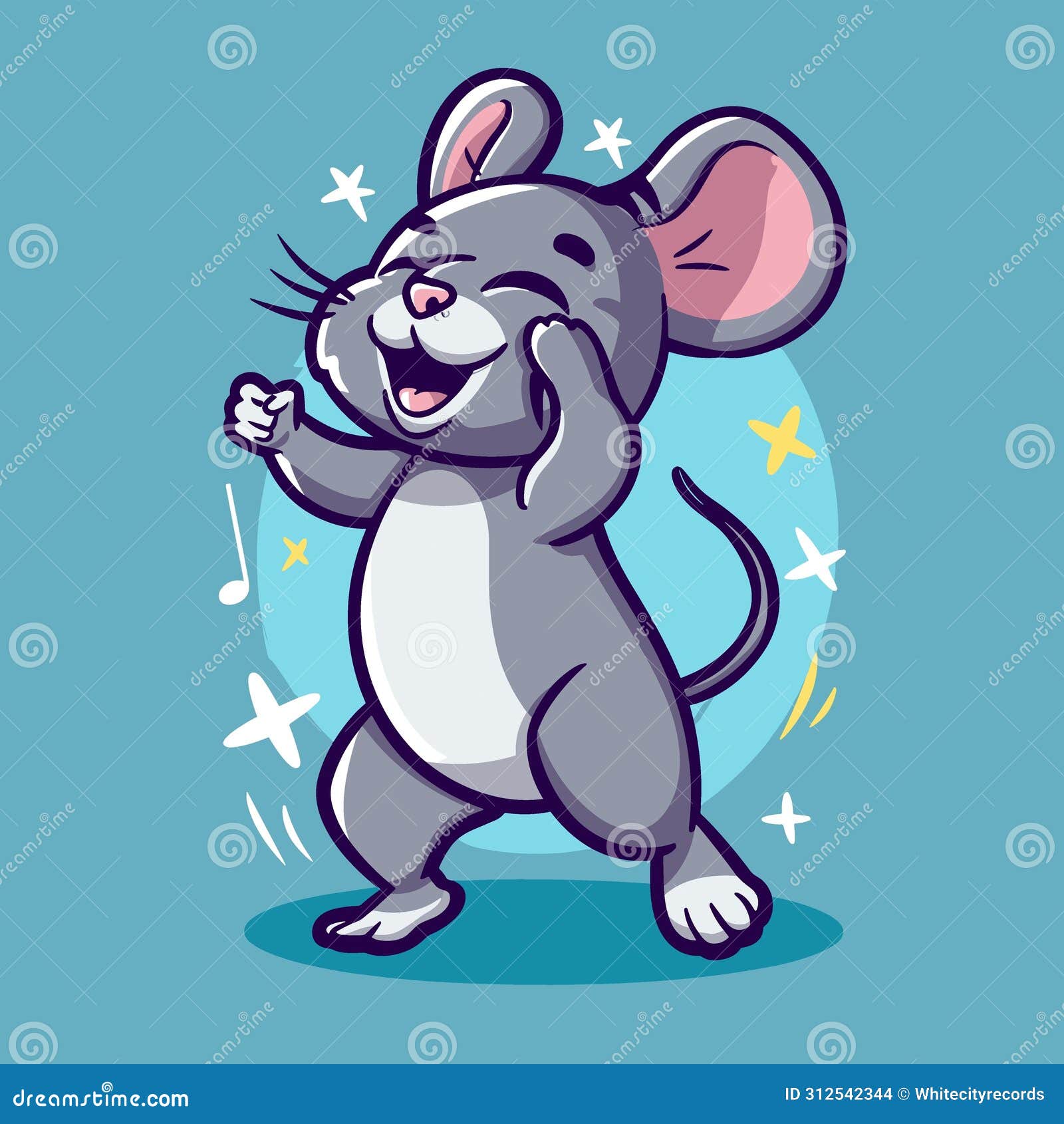 Illustration of a Cute Little Mouse Cartoon Character. Vector ...