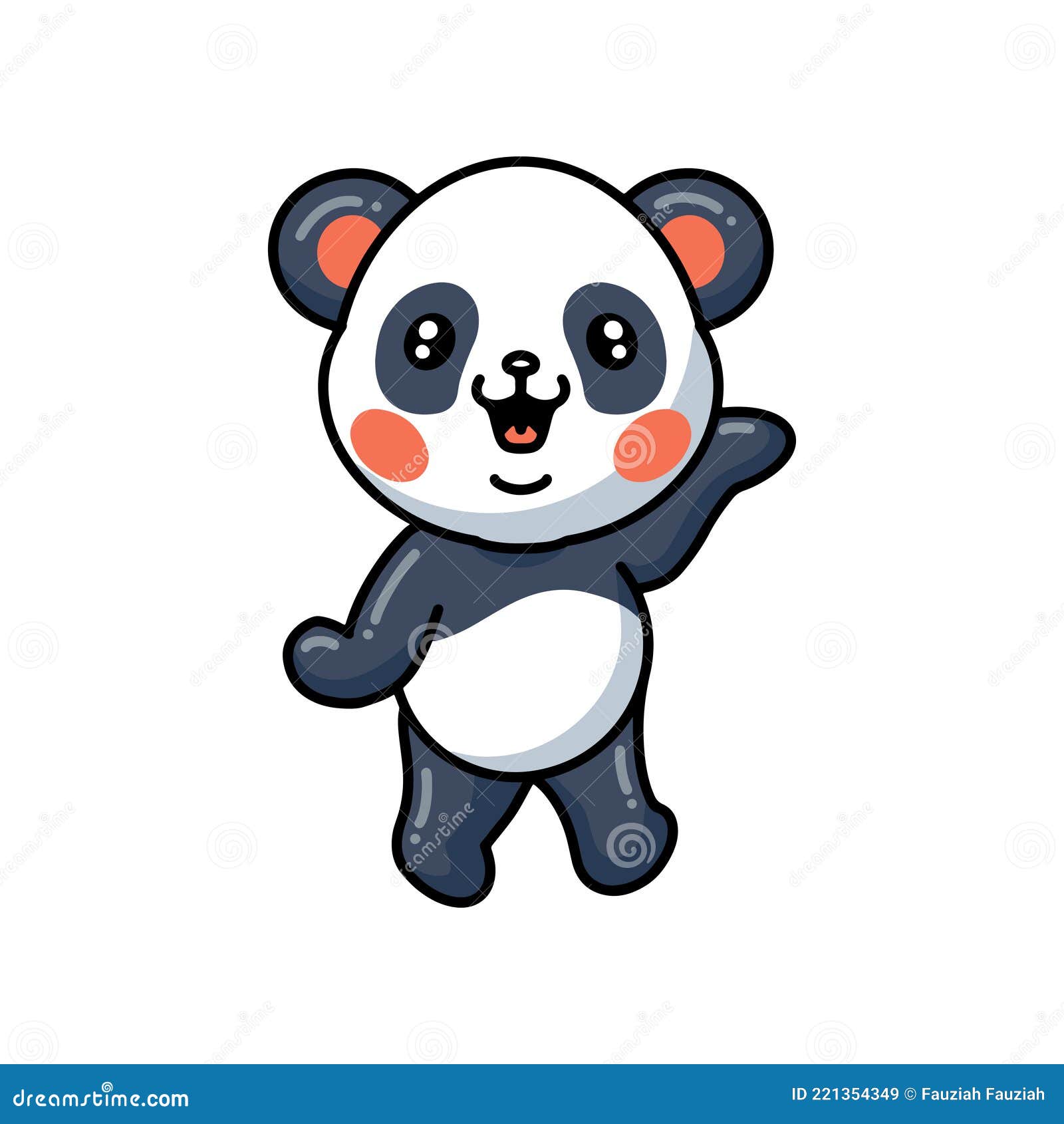 Cute Little Panda Cartoon Posing Stock Vector - Illustration of mammal ...
