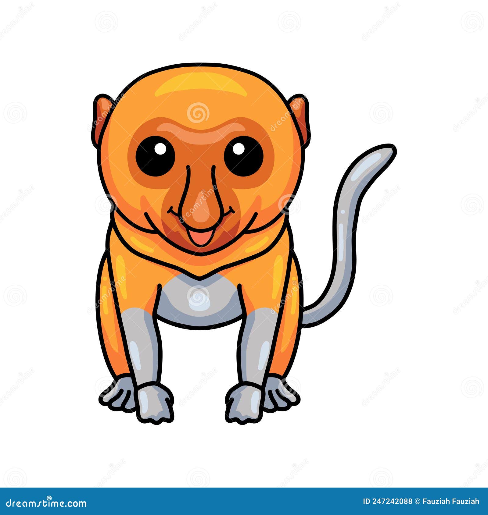 Proboscis Monkey Head Vector Illustration Lining Draw | CartoonDealer ...