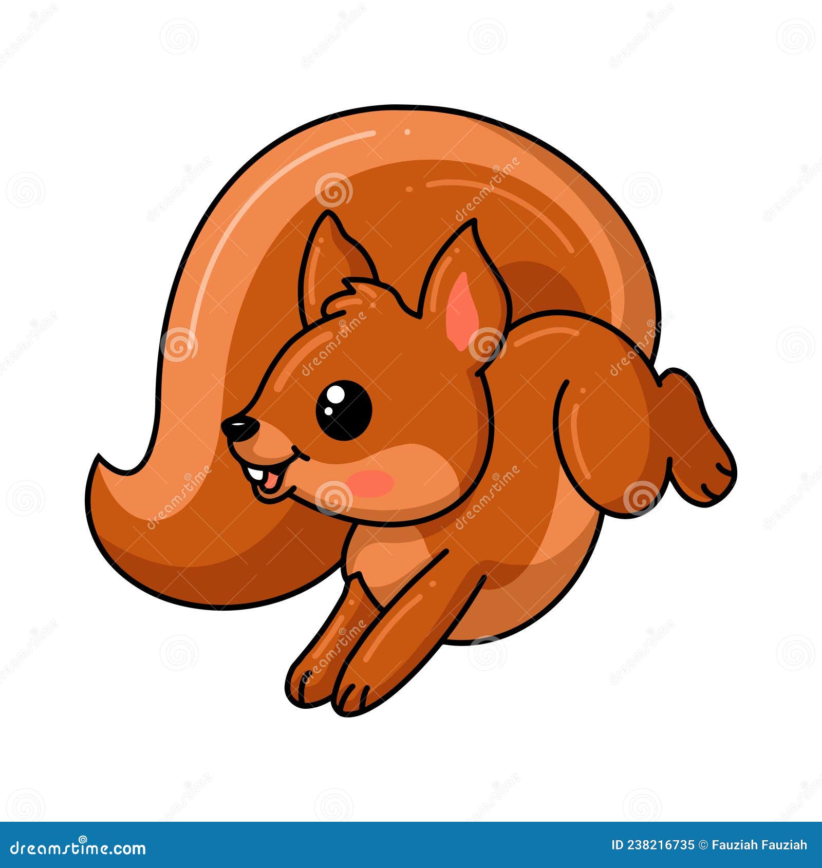 Cute Little Squirrel Cartoon Running Stock Vector - Illustration of ...