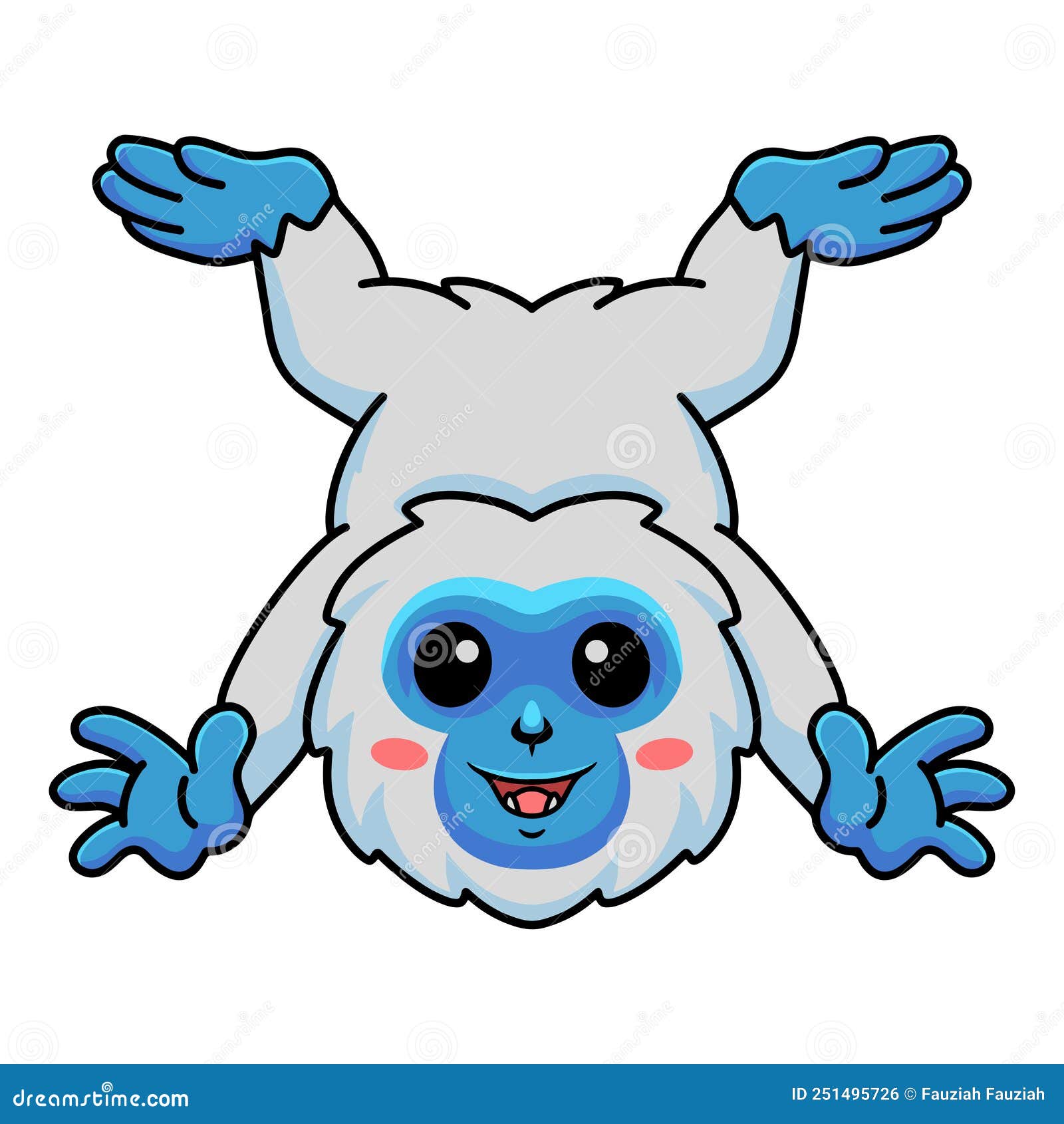 Cute Little Yeti Cartoon Posing Stock Vector - Illustration of little ...