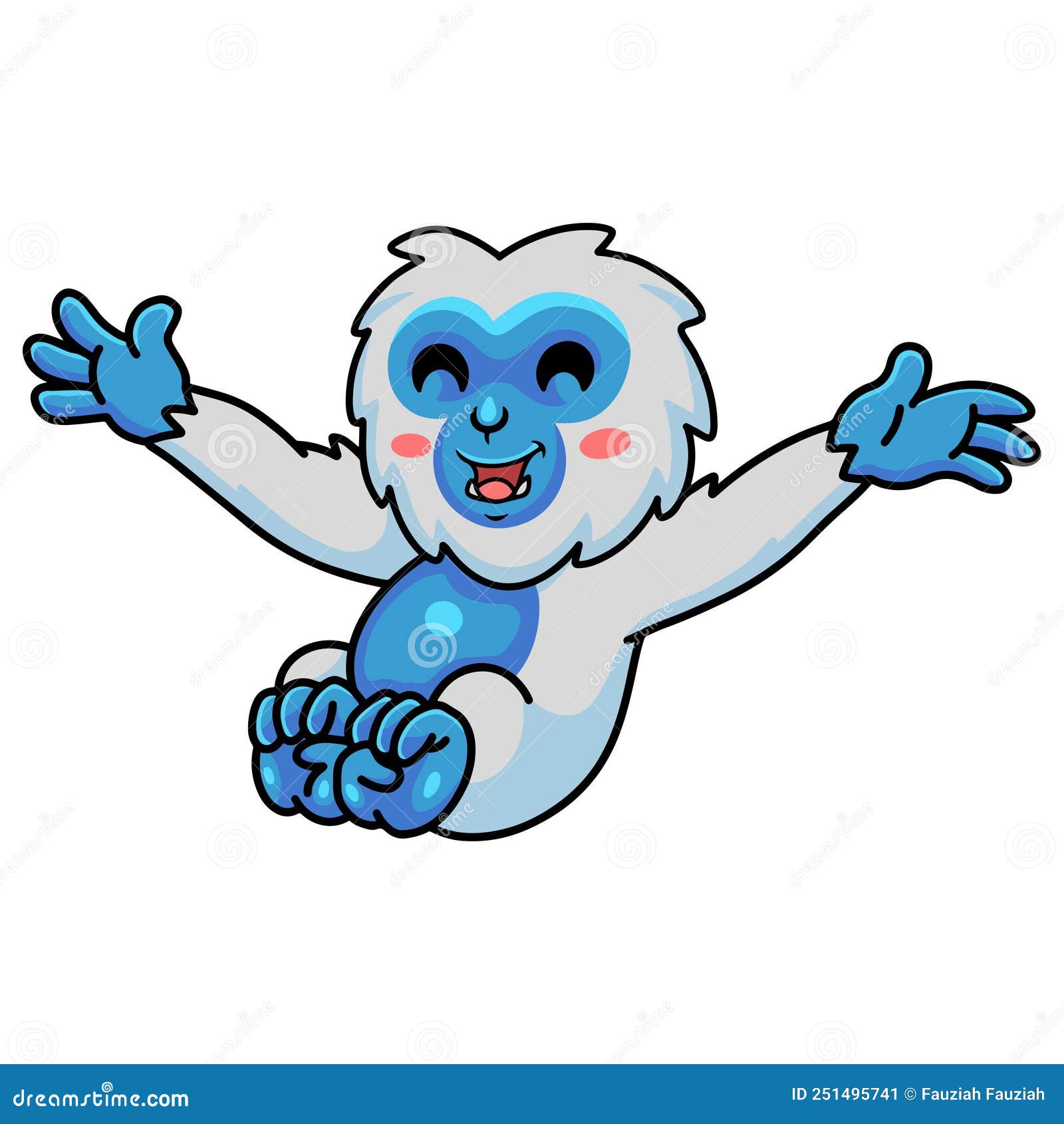 Cute Little Yeti Cartoon Posing Stock Vector - Illustration of pose ...