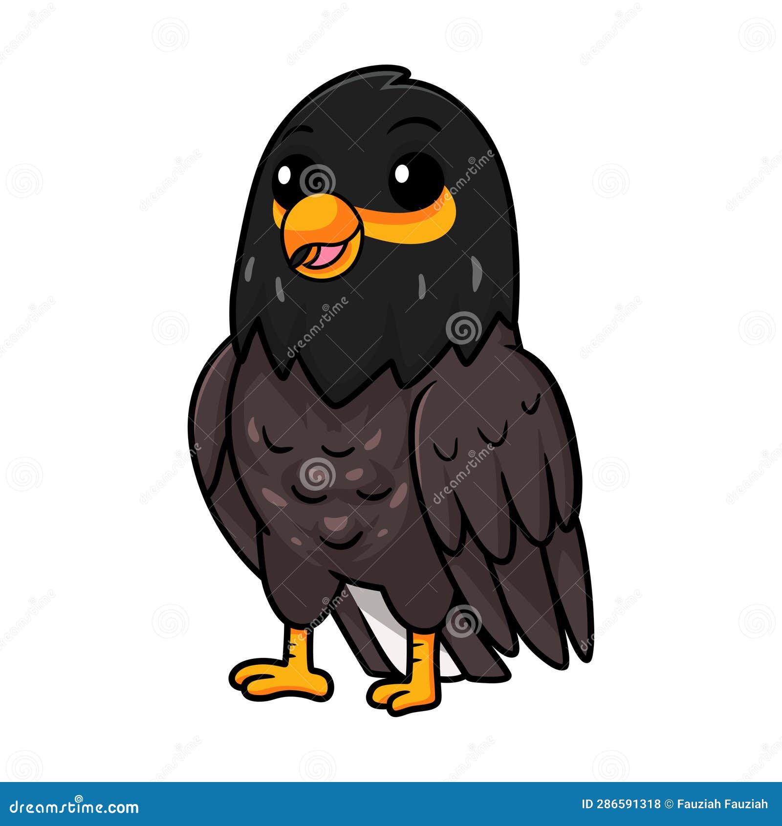 Cute Myna Bird Cartoon Posing Stock Illustration - Illustration of ...
