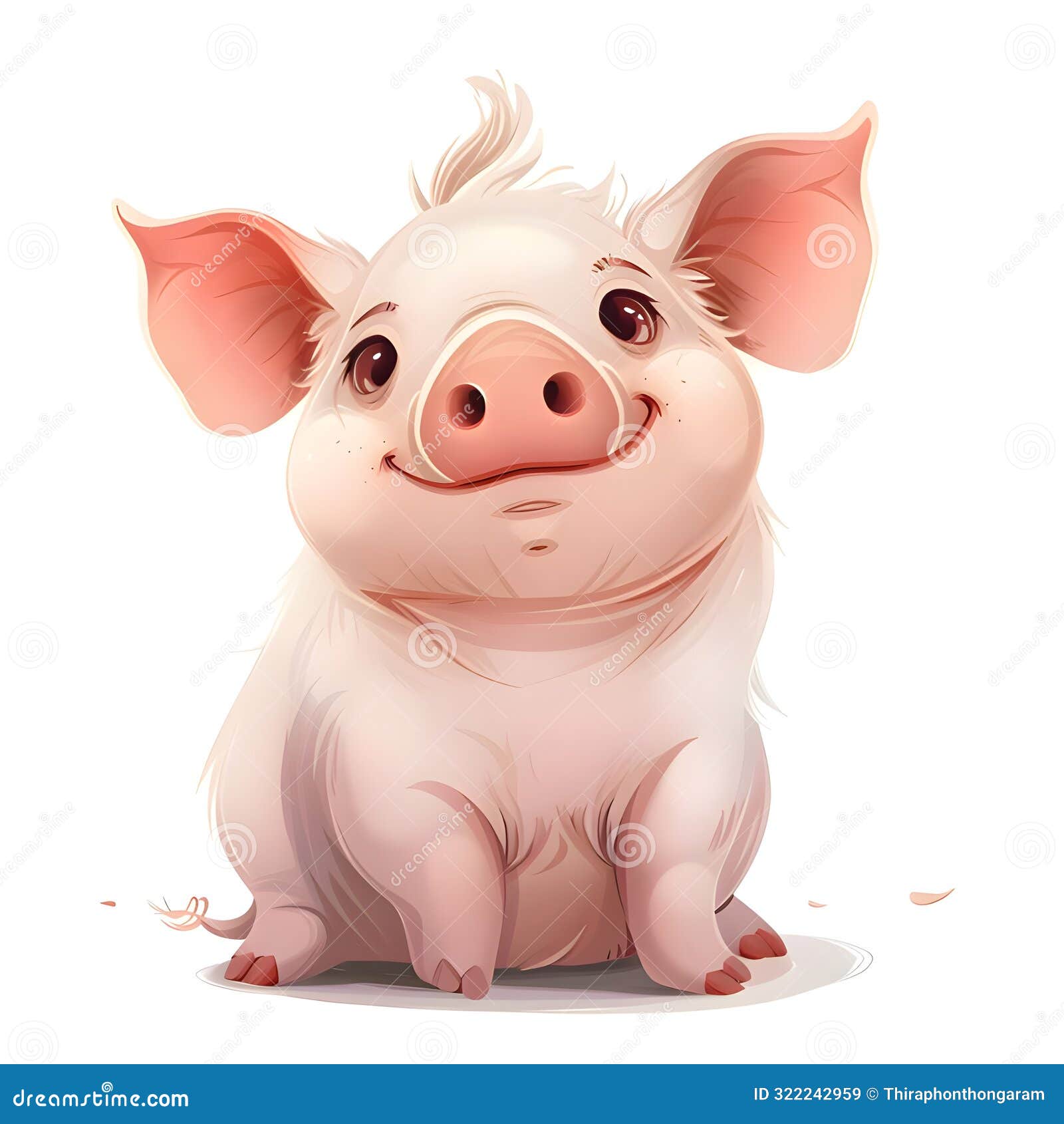 Illustration of Cute Pig Cartoon Stock Illustration - Illustration of ...