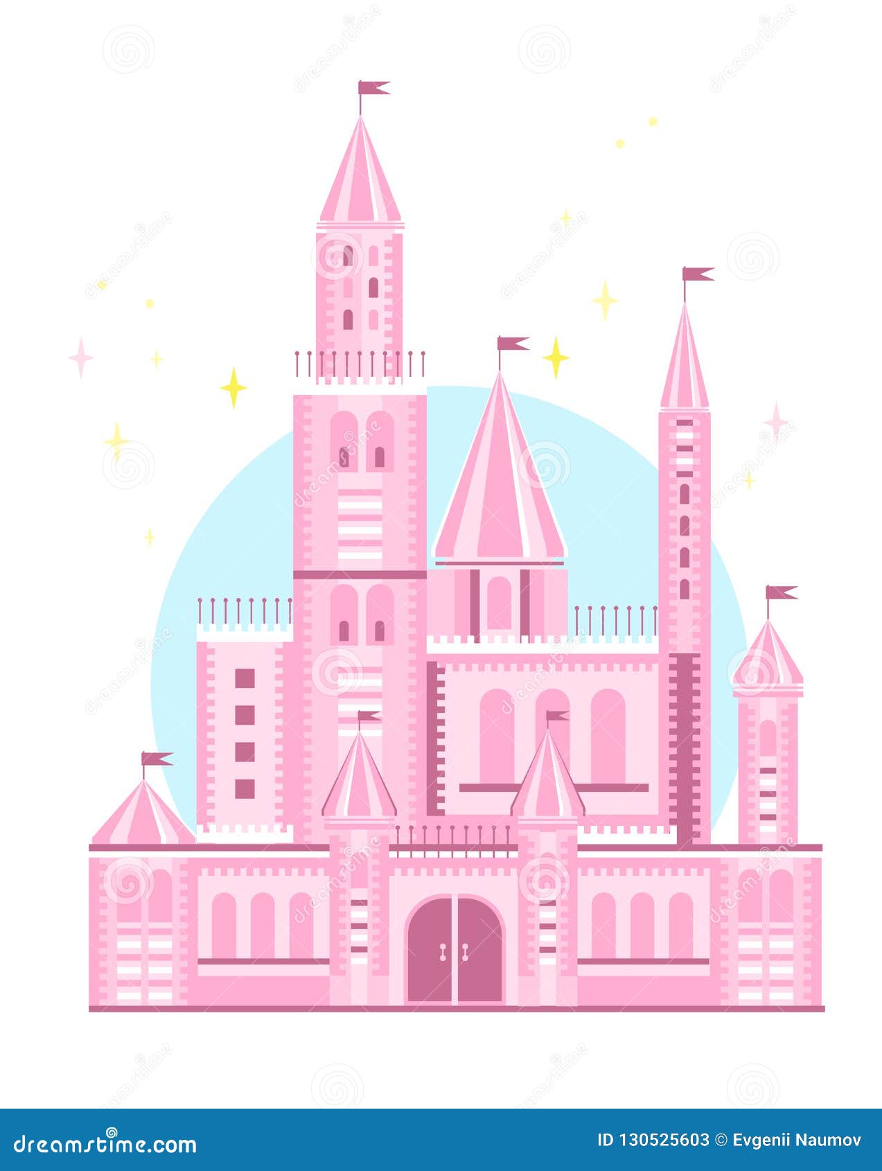 Cute Pink Castle vector stock vector. Illustration of princess - 130525603