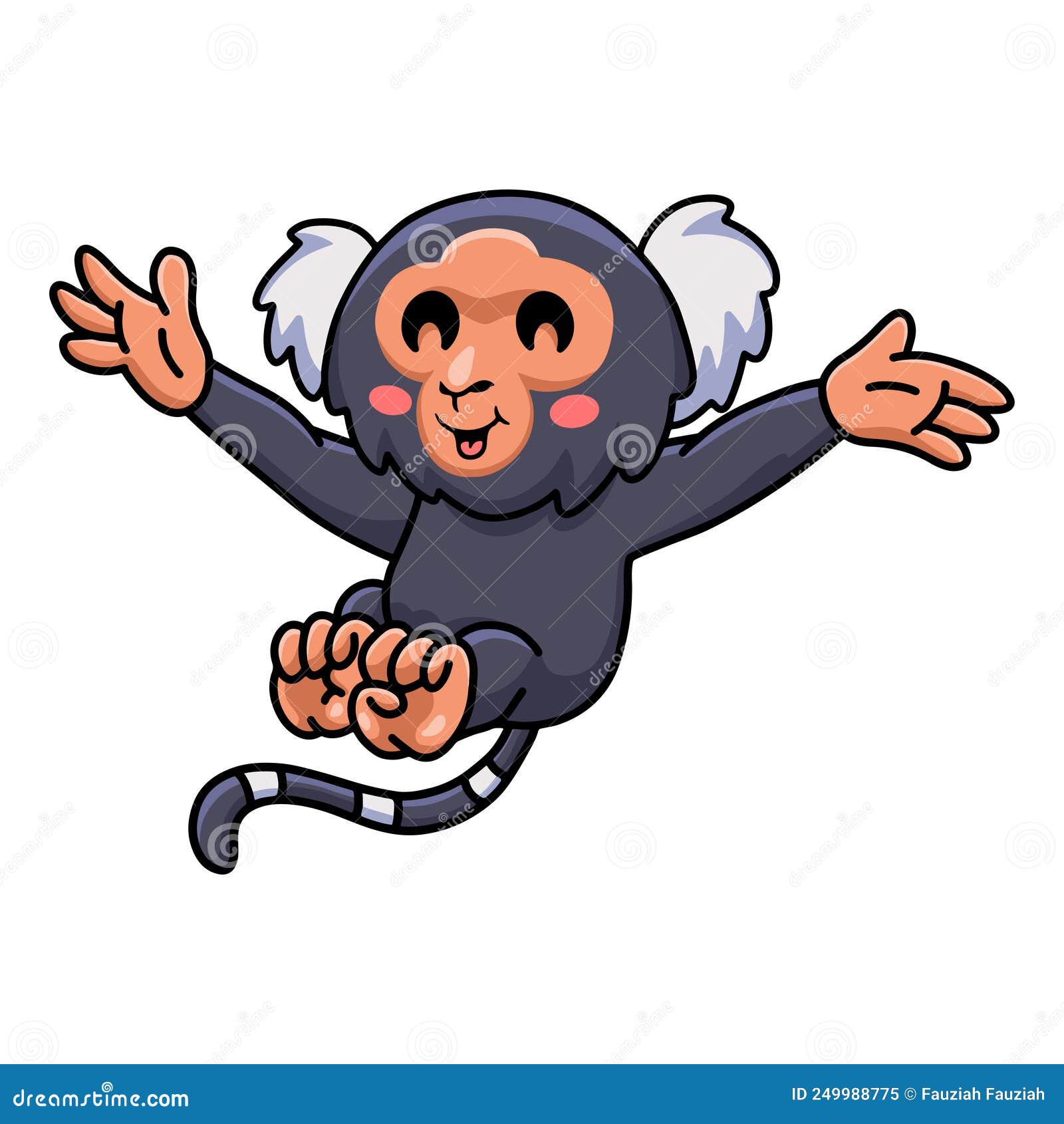 Cute Pygmy Marmoset Monkey Cartoon Posing Stock Vector - Illustration ...