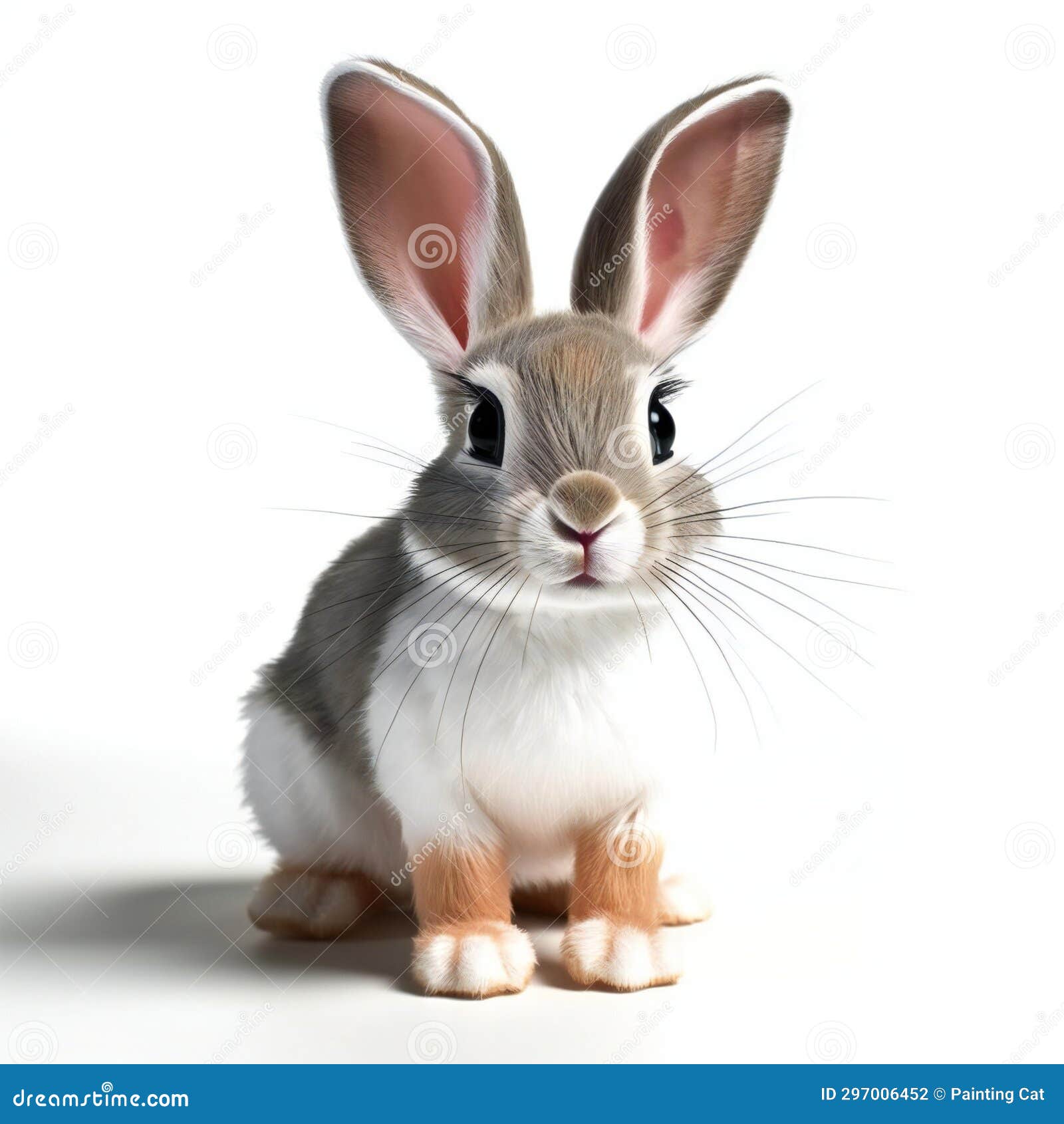 Cute Rabbit Isolated on White Background, Easter Bunny Stock ...