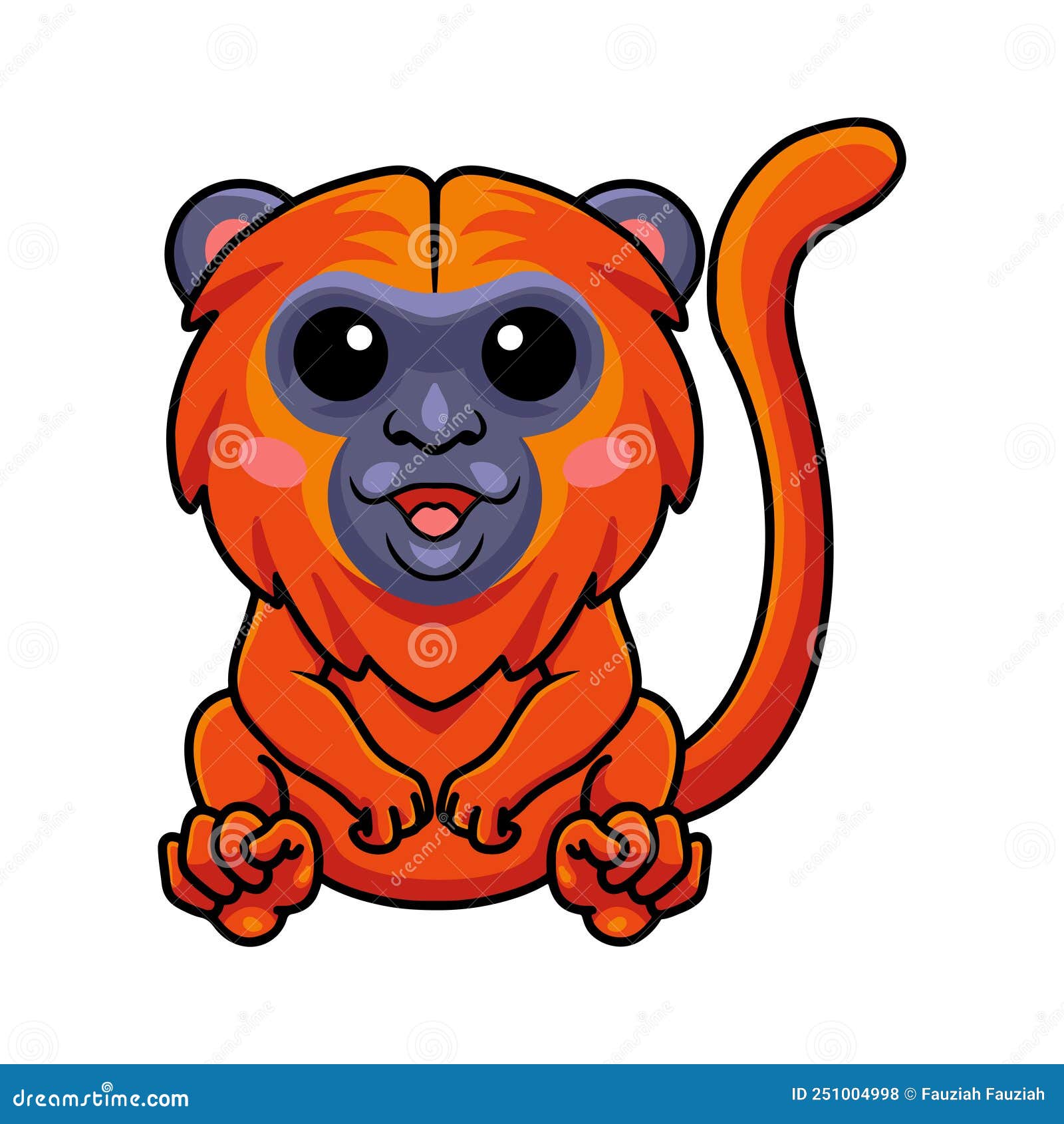 Cute Red Howler Monkey Cartoon Sitting Stock Vector - Illustration of ...