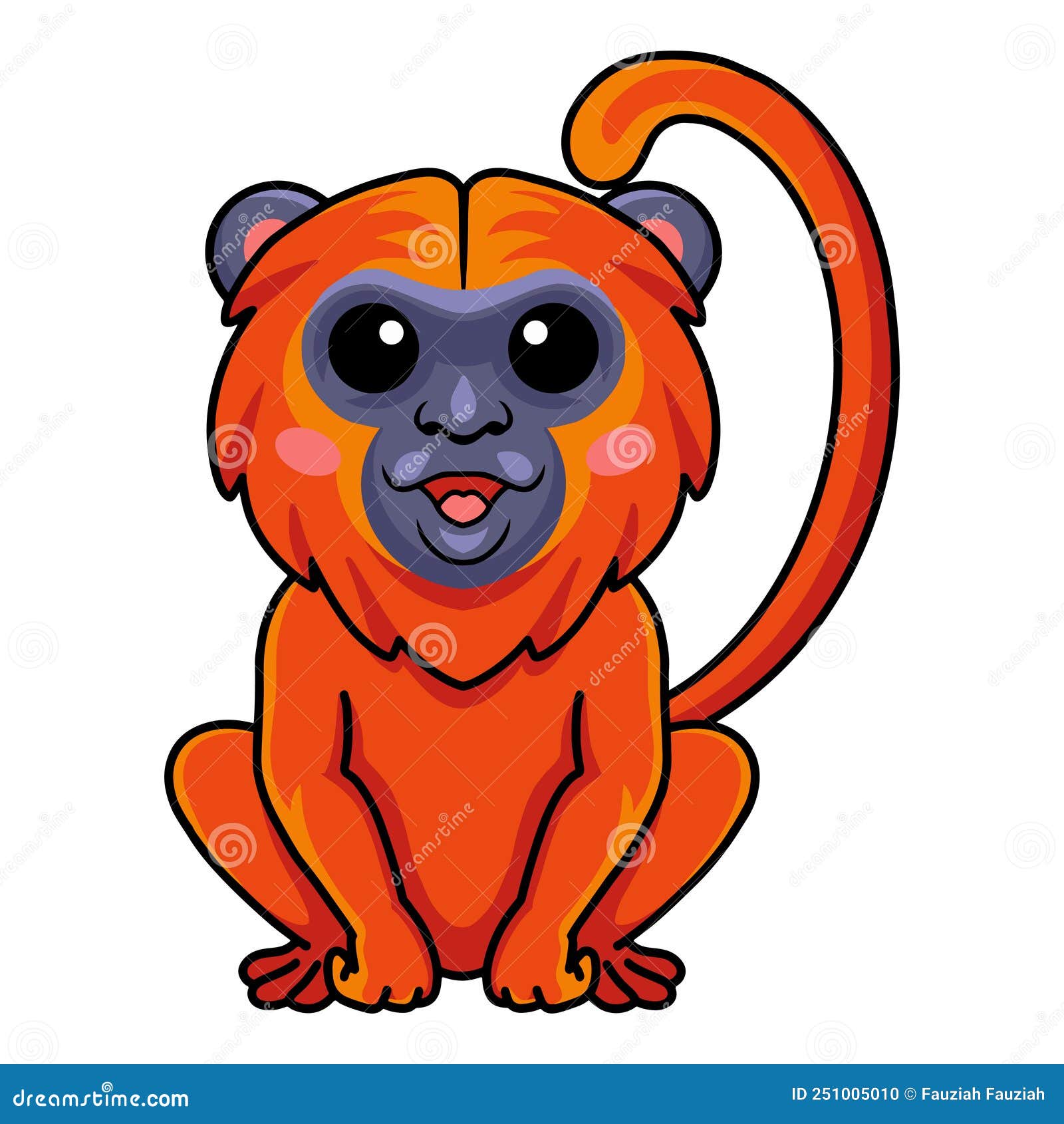 Cute Red Howler Monkey Cartoon Sitting Stock Vector - Illustration of ...