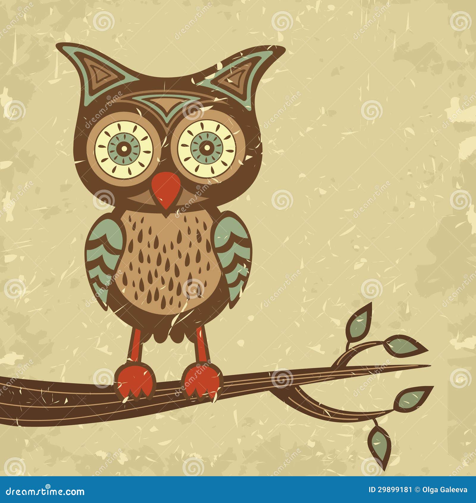 Retro Owl Cartoon