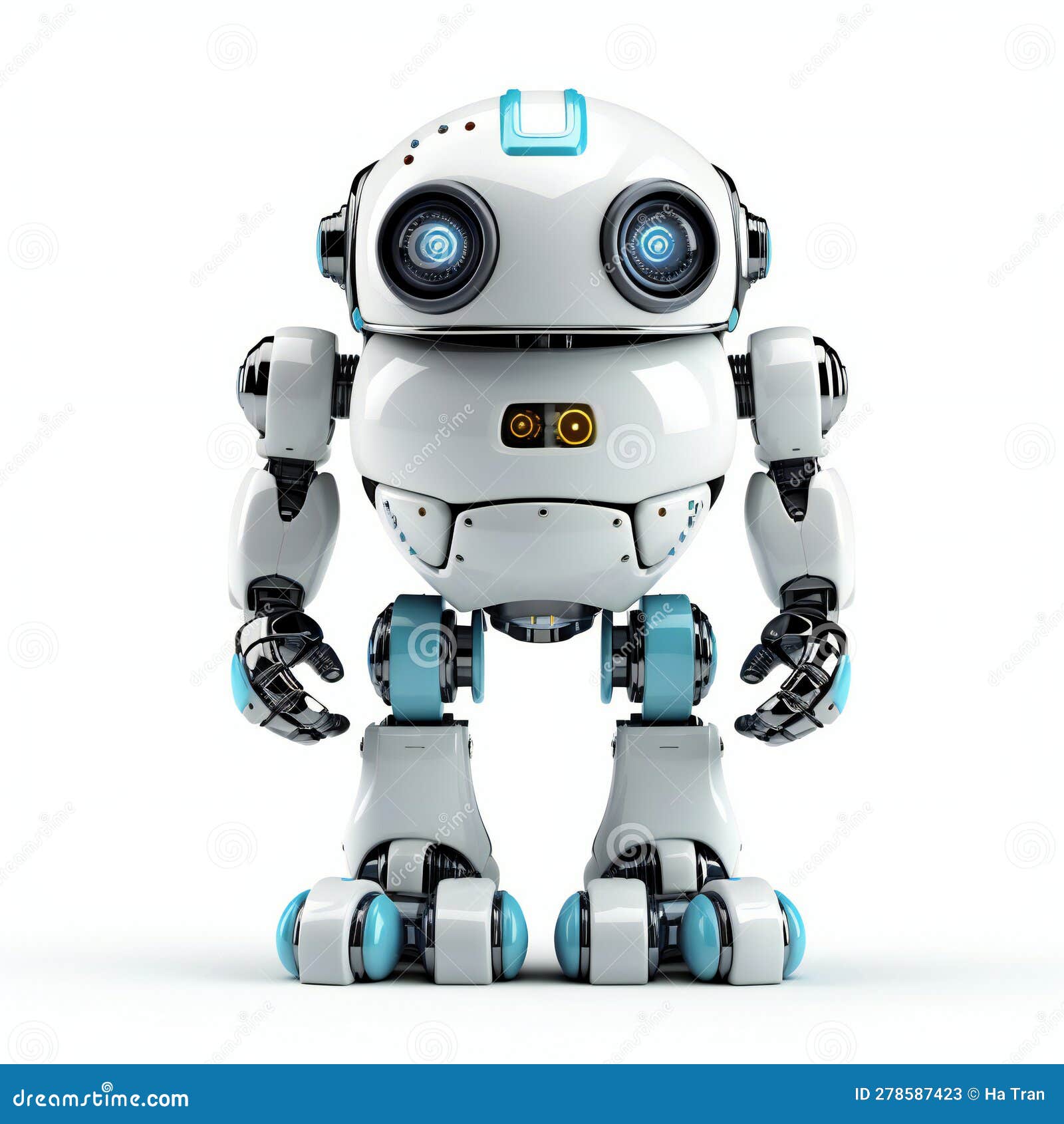 A Cute Robot Isolated on White Background Stock Illustration ...
