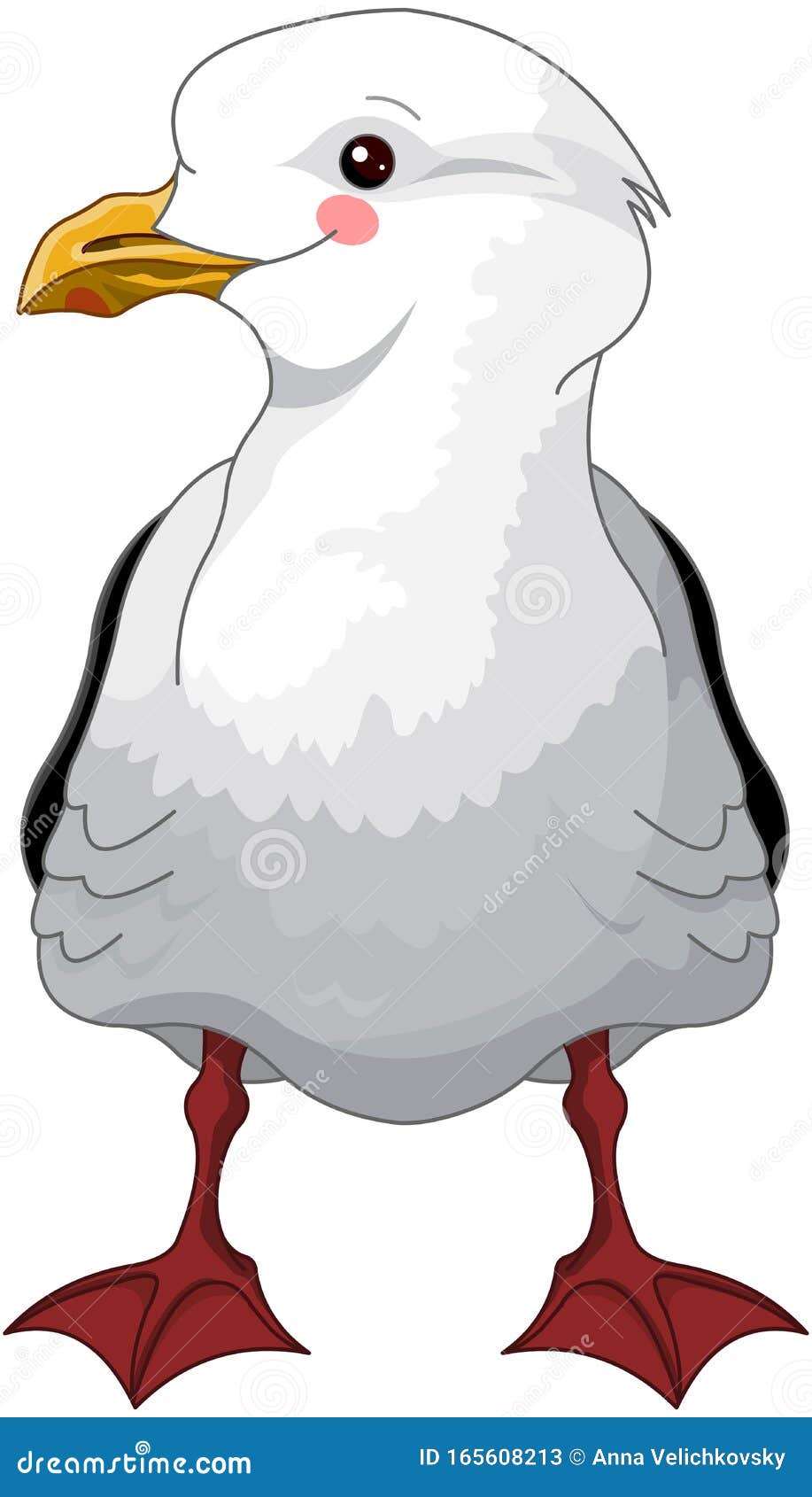 Sea Gull stock vector. Illustration of smiling, clip - 165608213
