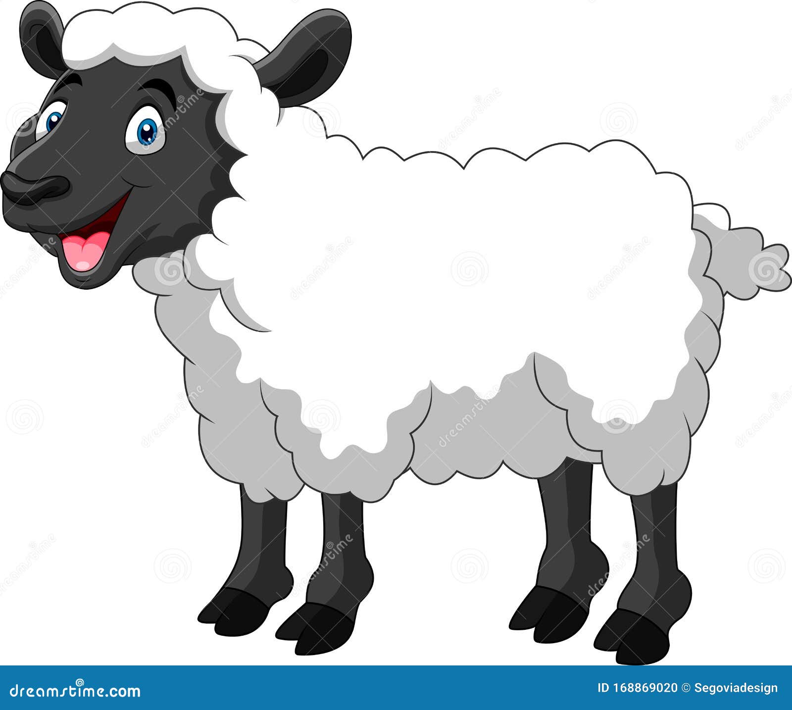 A Cute sheep is standing stock vector. Illustration of natural - 168869020