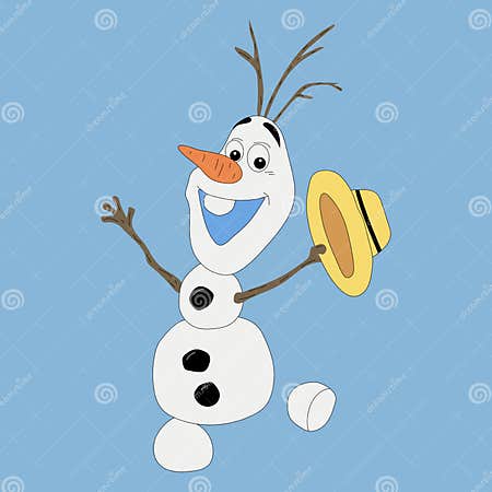 Illustration of Cute Smiling Olaf with Hat. Vector Editorial Image ...