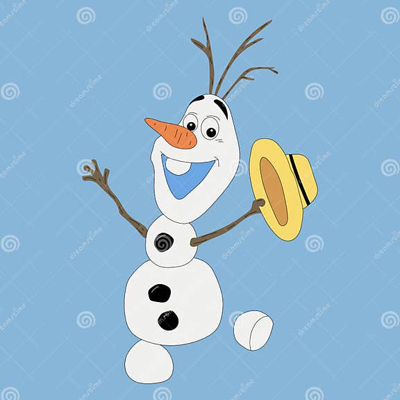 Illustration of Cute Smiling Olaf with Hat. Vector Editorial Image ...