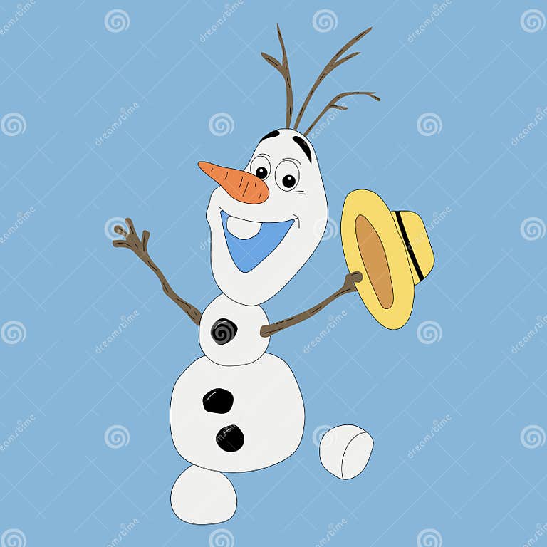 Illustration of Cute Smiling Olaf with Hat. Vector Editorial Image ...