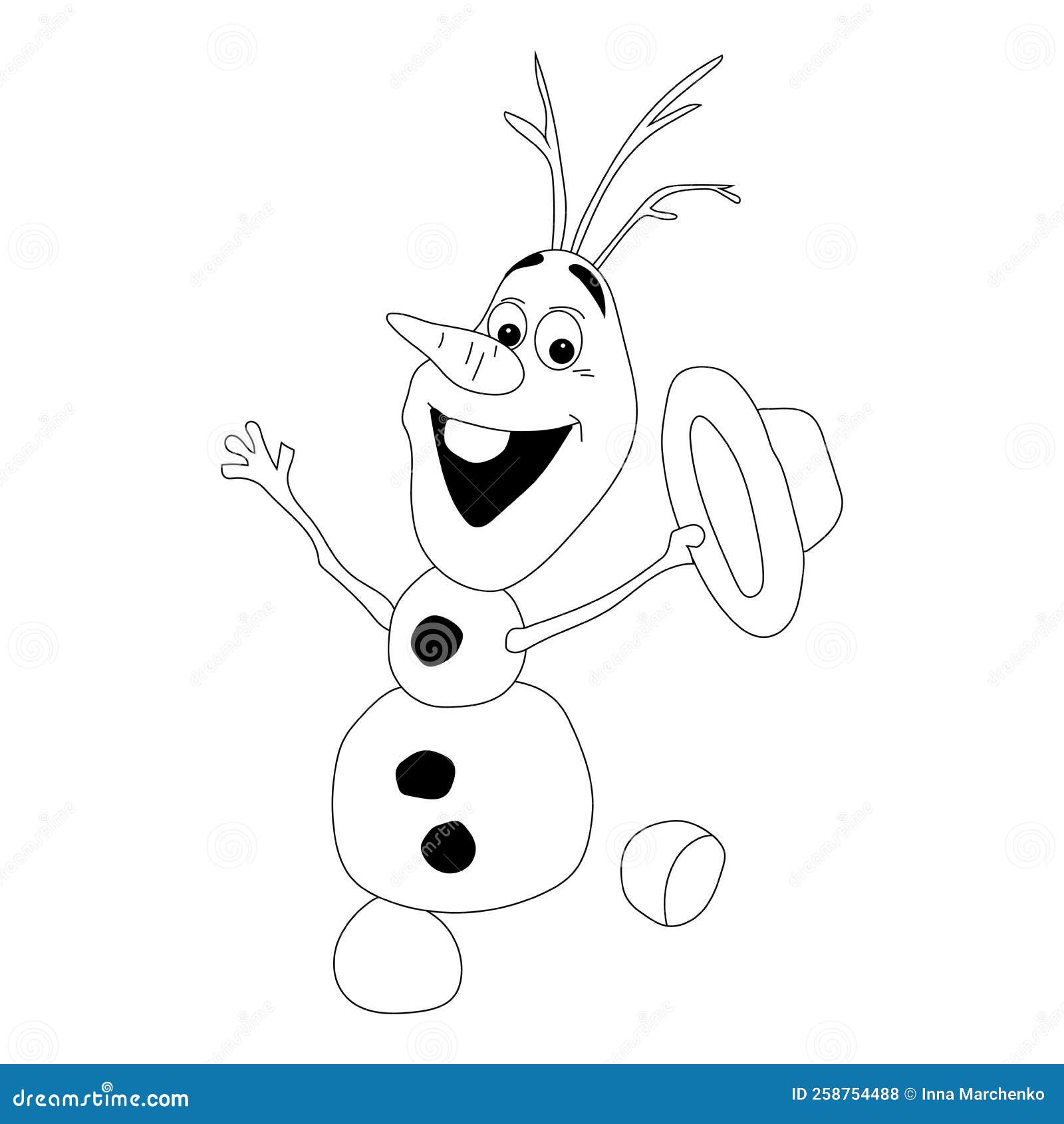 Illustration of Cute Smiling Olaf with Hat. Vector Editorial Stock ...