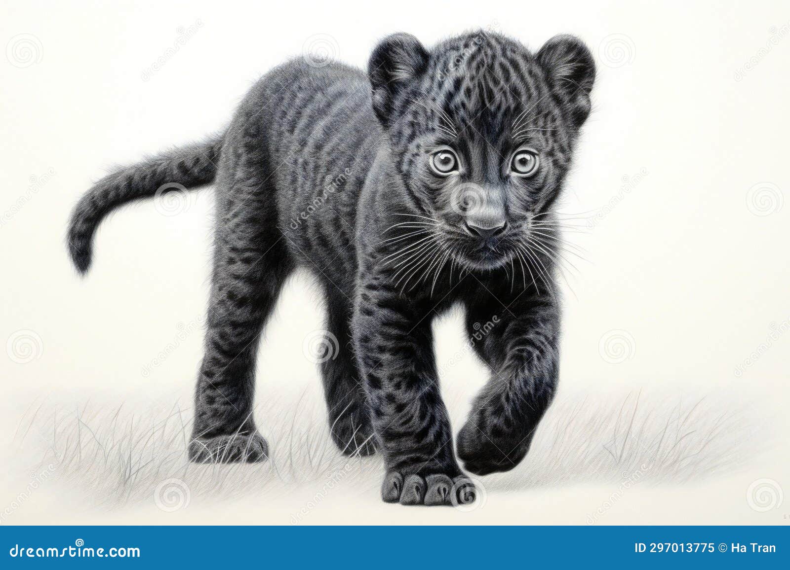 Illustration of a Cute Snow Leopard Cub Stock Illustration ...