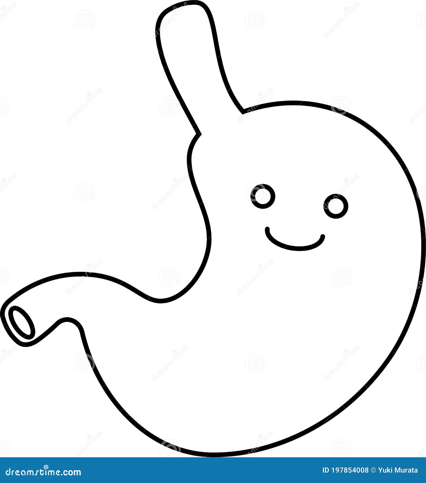 Illustration of a Cute Stomach Outline Stock Vector - Illustration of ...