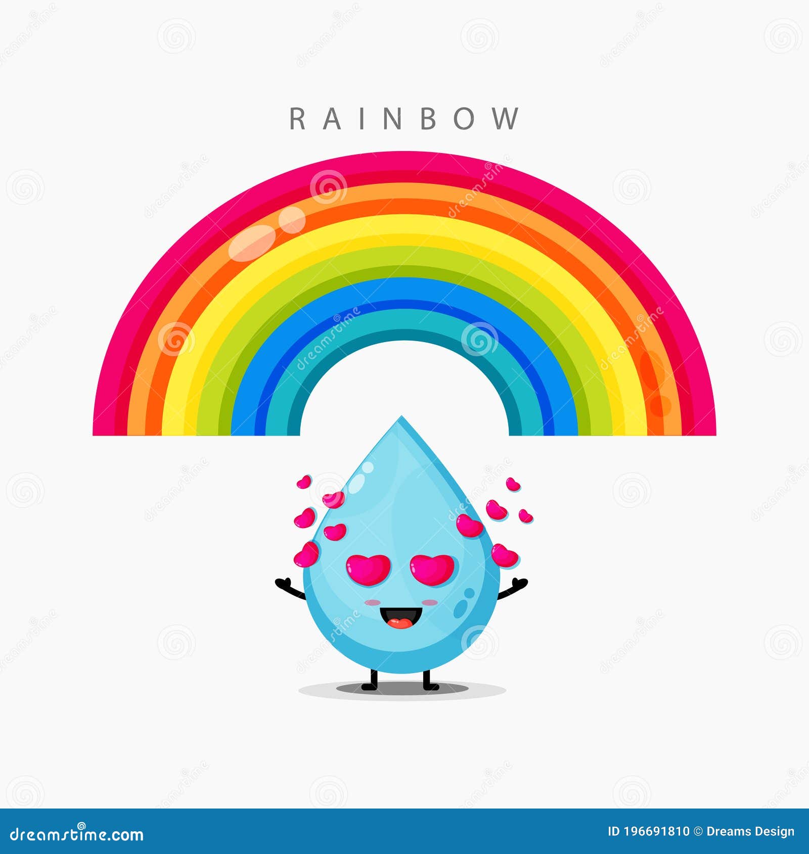 Illustration of Cute Water and a Rainbow Stock Illustration ...