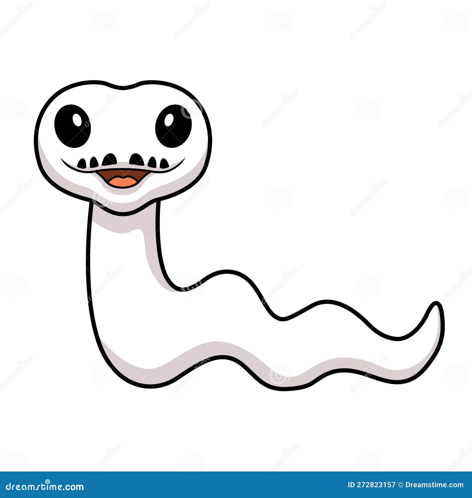 Cute White Leucistic Ball Python Snake Cartoon Stock Vector ...