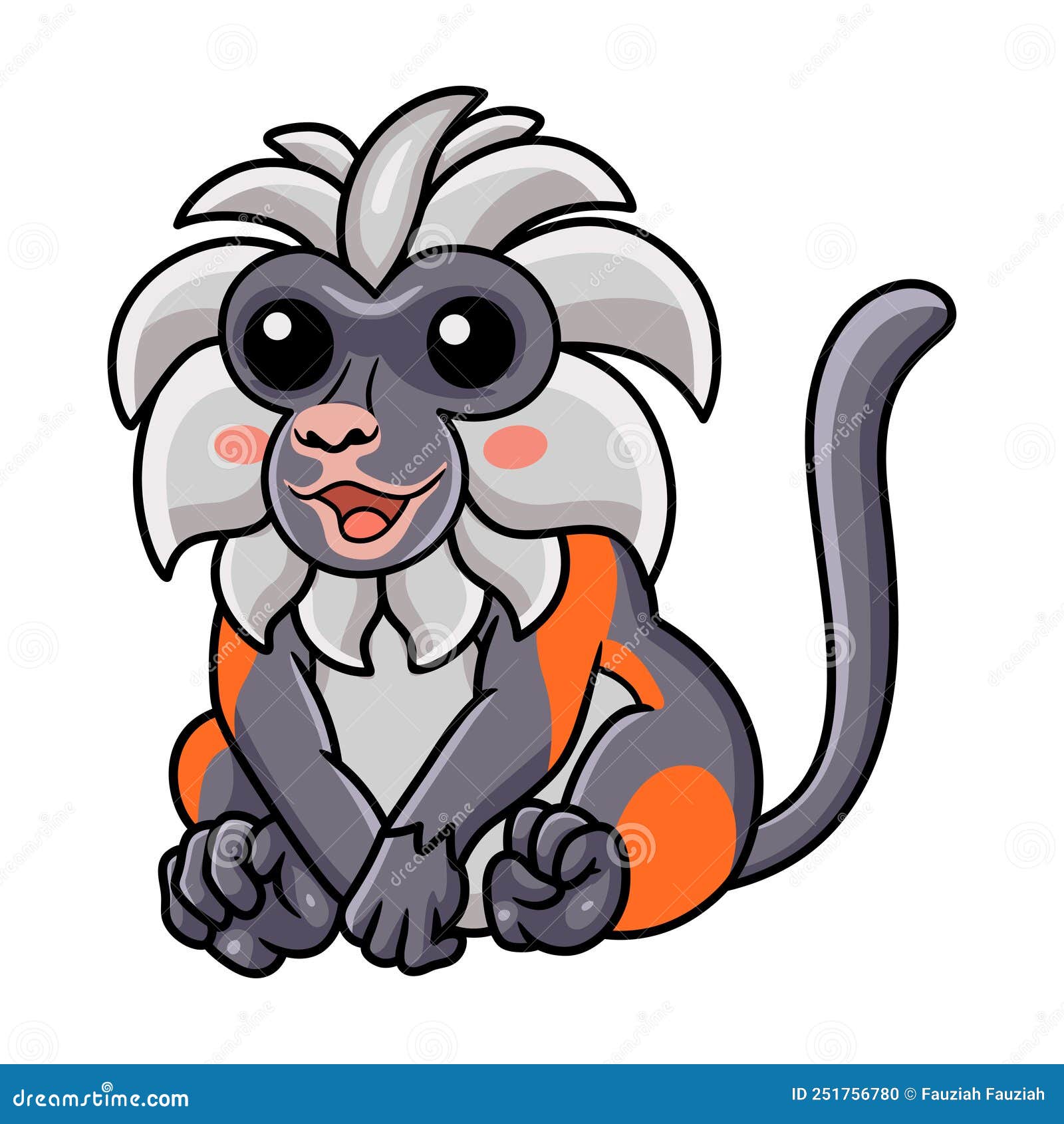 Cute Zanzibar Red Colobus Monkey Cartoon Sitting Stock Vector ... Cute Zanzibar Red Colobus Monkey Cartoon Sitting Stock Vector ...
