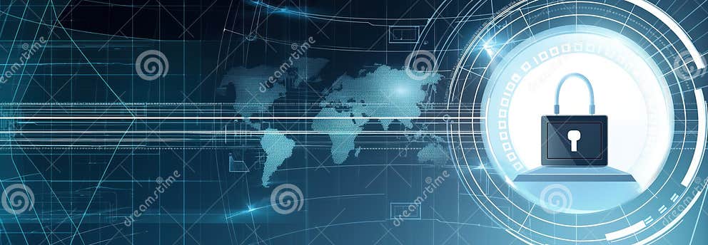 Illustration of Cyber Security Concept with Digital Background ...