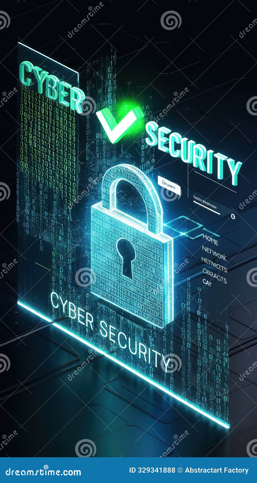 Illustration of a Cyber Security with Key Lock Expression on a Solid ...