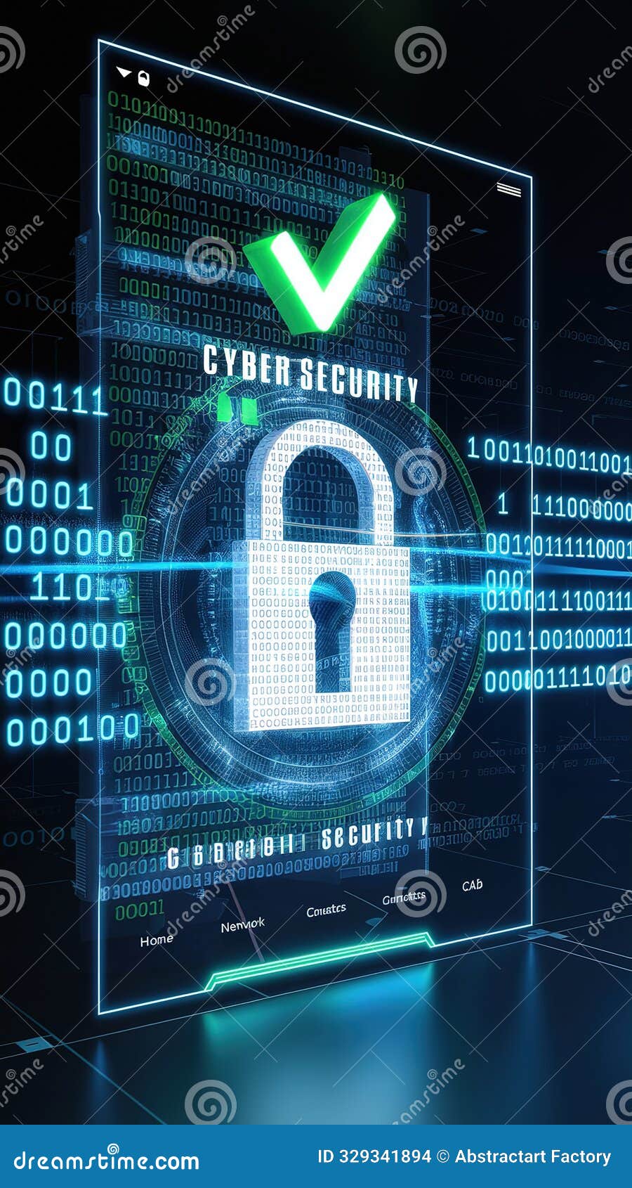 Illustration of a Cyber Security with Key Lock Expression on a Solid ...