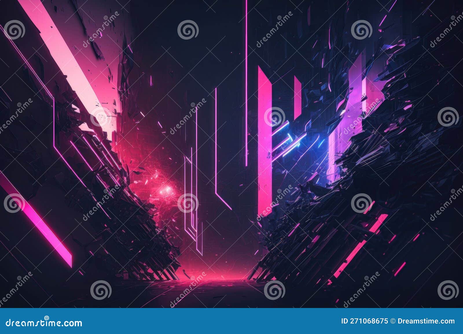 An Illustration of a Cyberpunk Abstract Background. Generation AI Stock ...