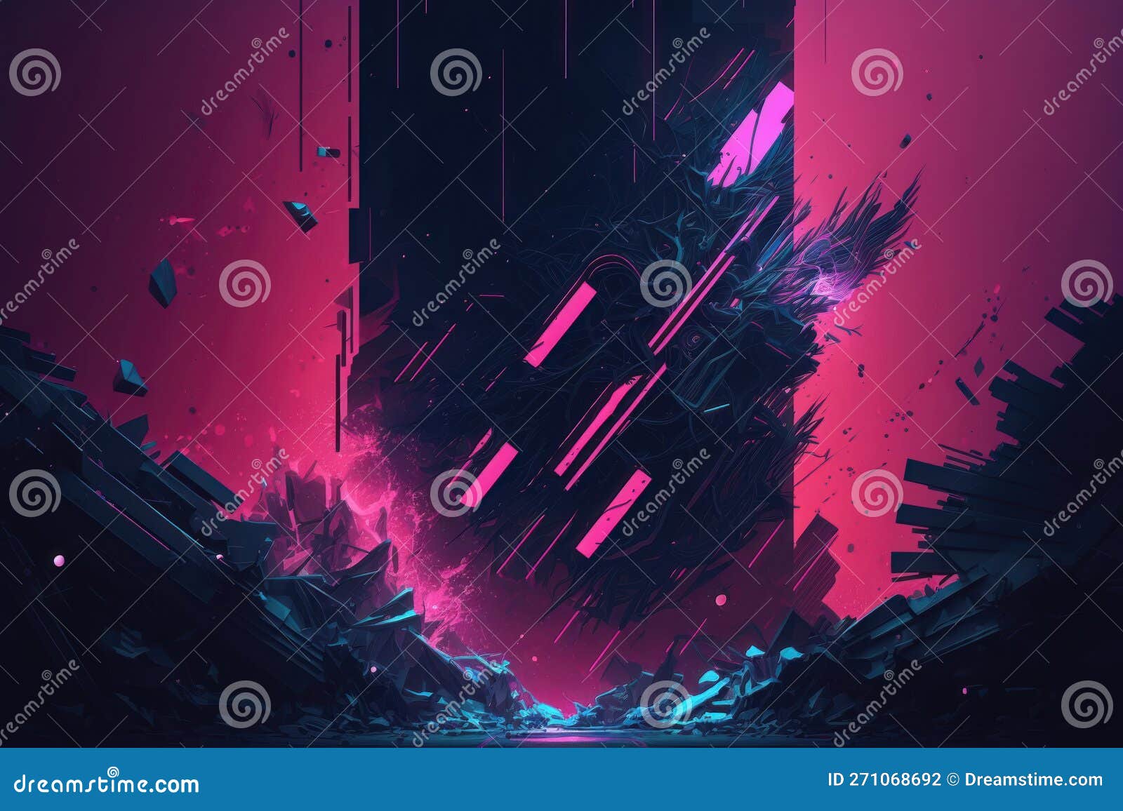 An Illustration of a Cyberpunk Abstract Background. Generation AI Stock ...
