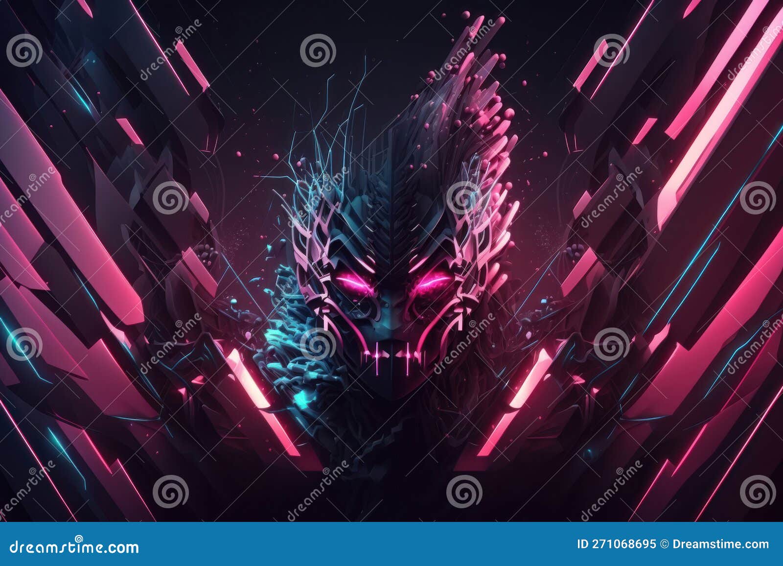 An Illustration of a Cyberpunk Abstract Background. Generation AI Stock ...