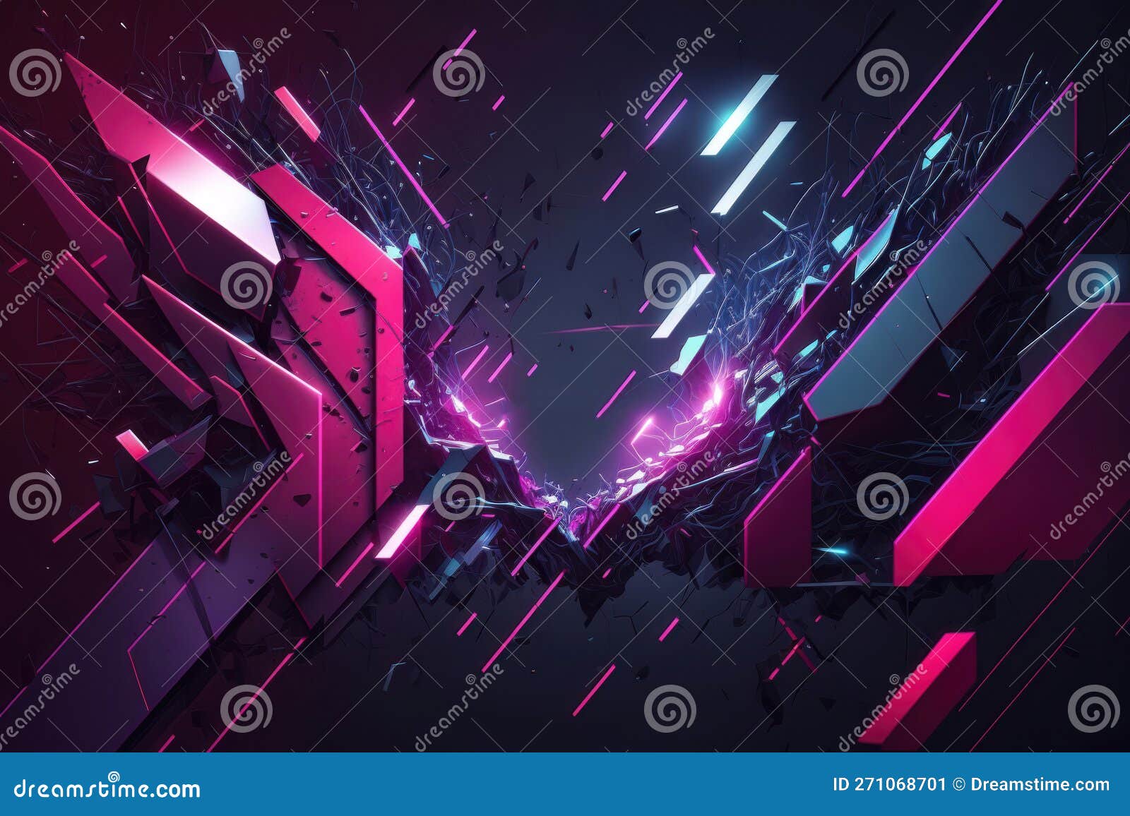 An Illustration of a Cyberpunk Abstract Background. Generation AI Stock ...