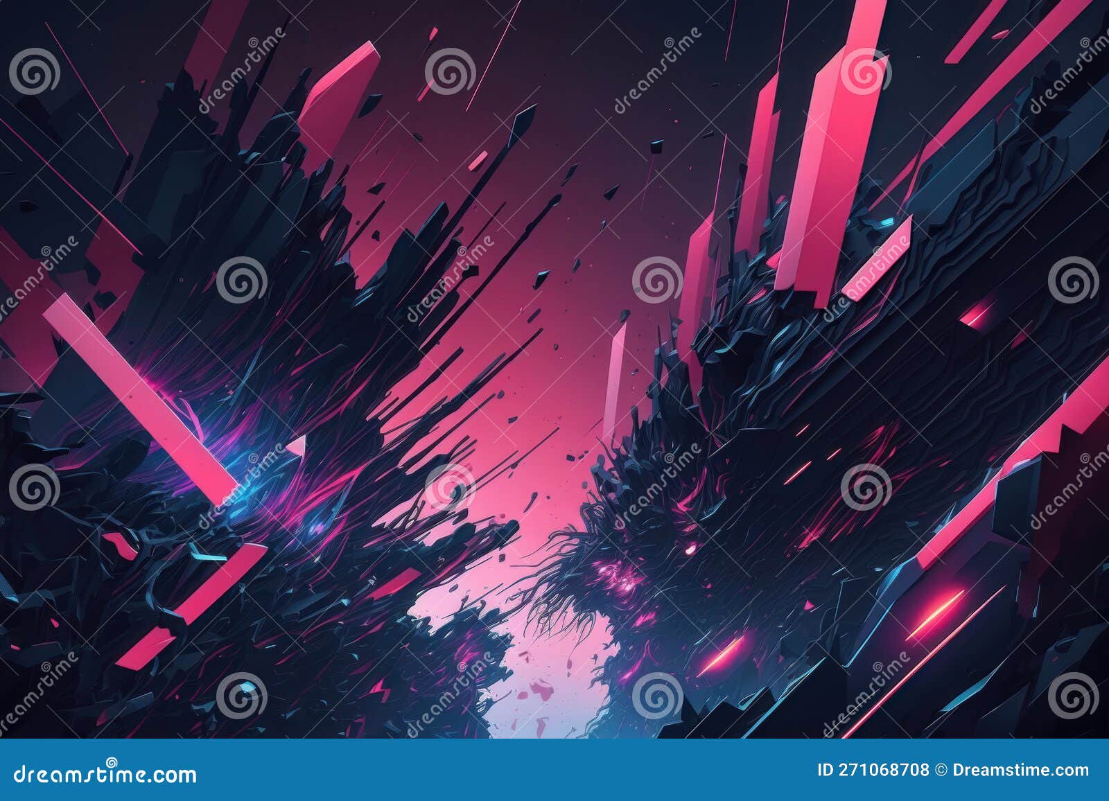 An Illustration of a Cyberpunk Abstract Background. Generation AI Stock ...