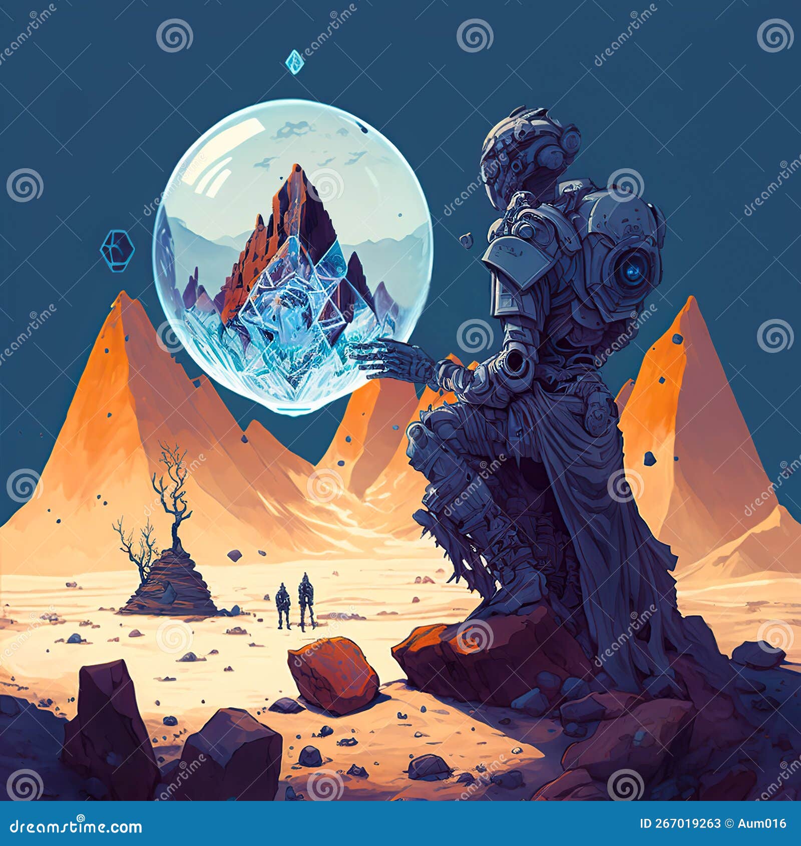 Alien Shaman Oracle Manipulates Psychic Energy Stock Illustration ...