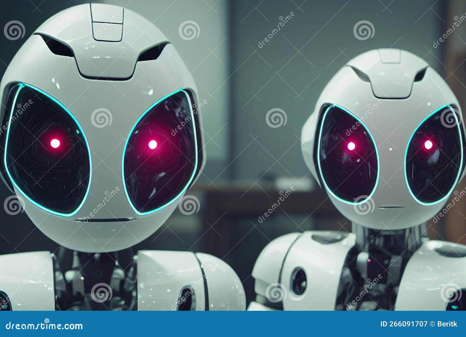 Illustration Of A Cyborg Group, Artificial Intelligence Robot, Future ...