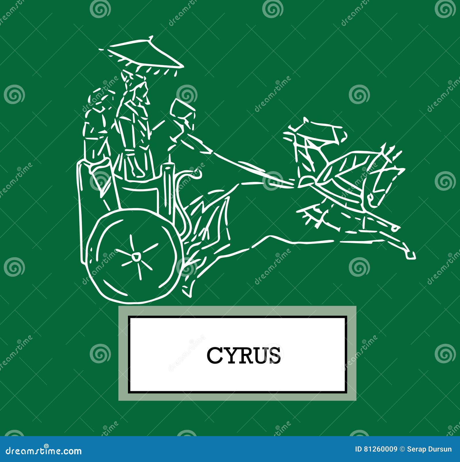 Illustration of Cyrus stock vector. Illustration of black - 81260009