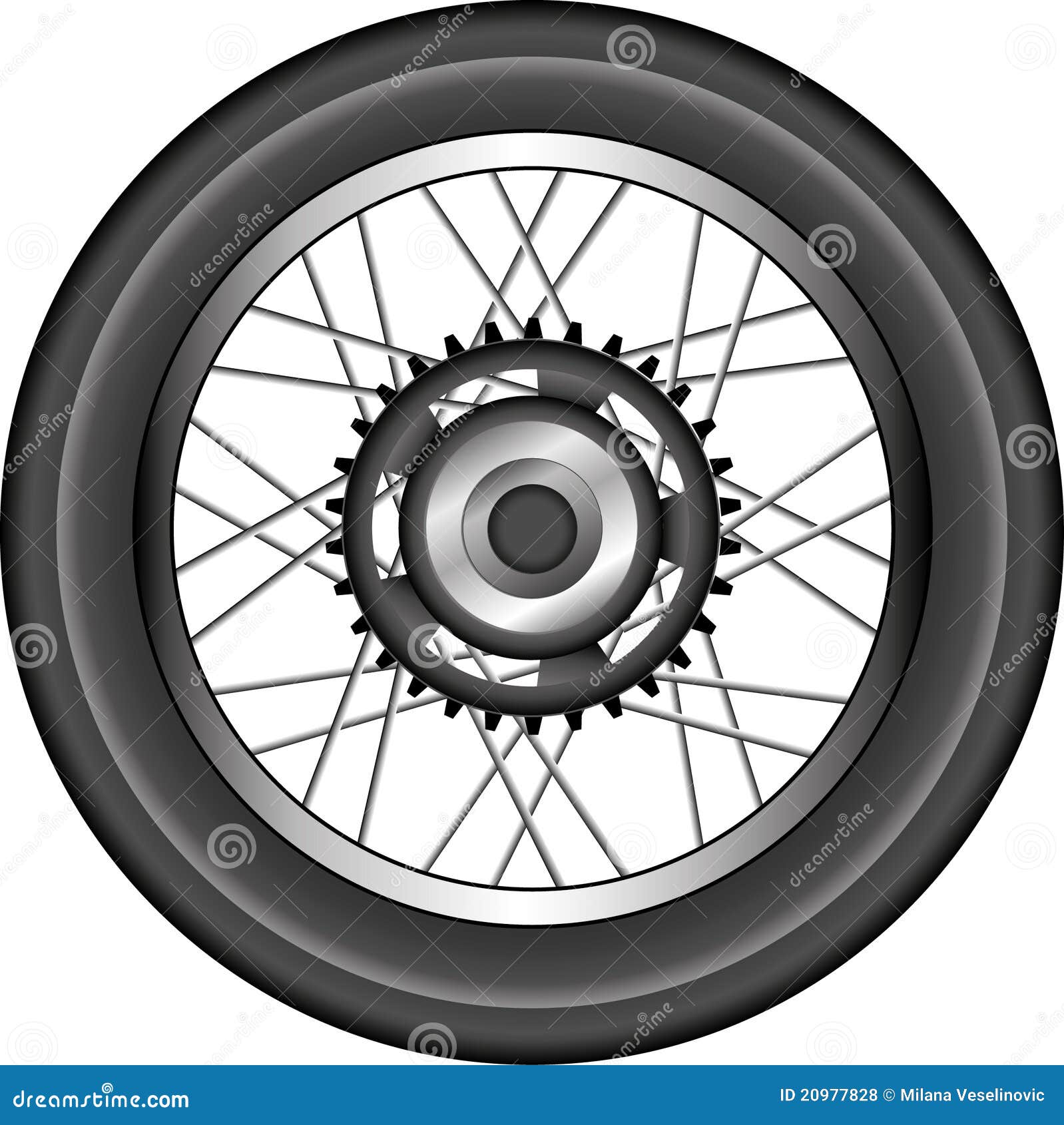 Illustration Détaillée De Roue De Moto Illustration de Vecteur ...