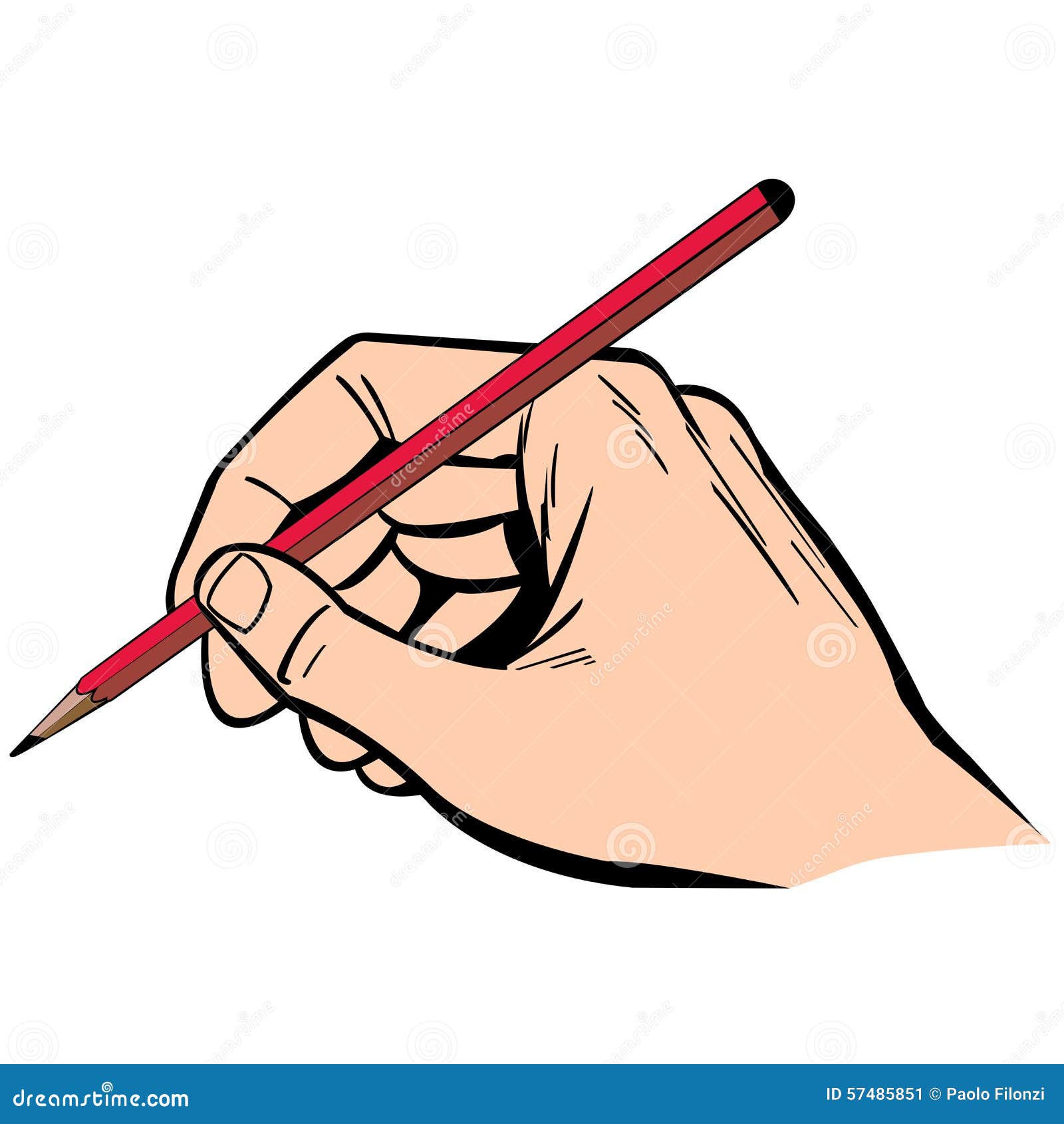 Illustration D'écriture De Main Avec Le Crayon Illustration de Vecteur ...