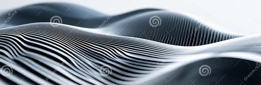 Illustration in 3D of an Abstract Line Curvy Shape with Copy Space ...