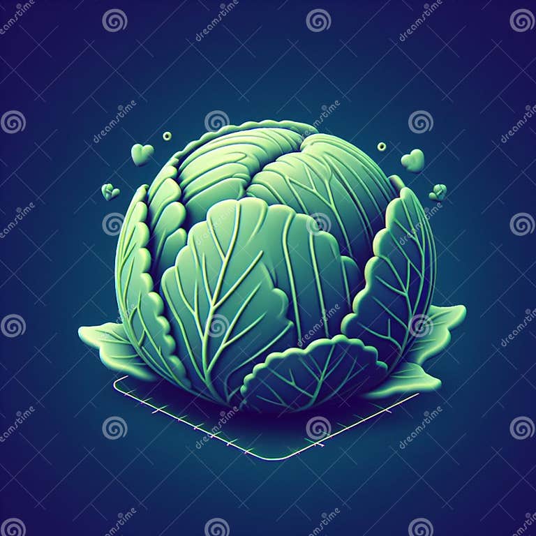 Cabbage , 3d Animation Icon Stock Illustration - Illustration of ...