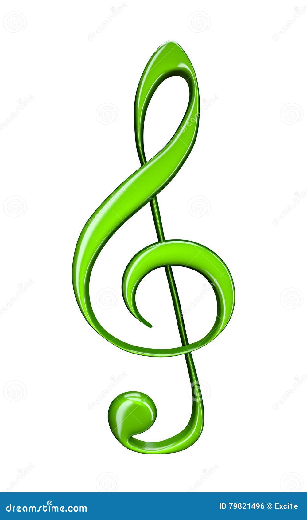 Illustration 3d Av Den Dekorativa G-klav Stock Illustrationer ...