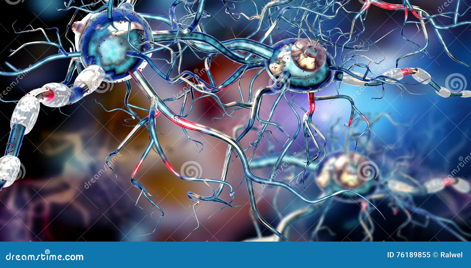 Illustration 3d Av Nervceller Stock Illustrationer - Illustration av ...